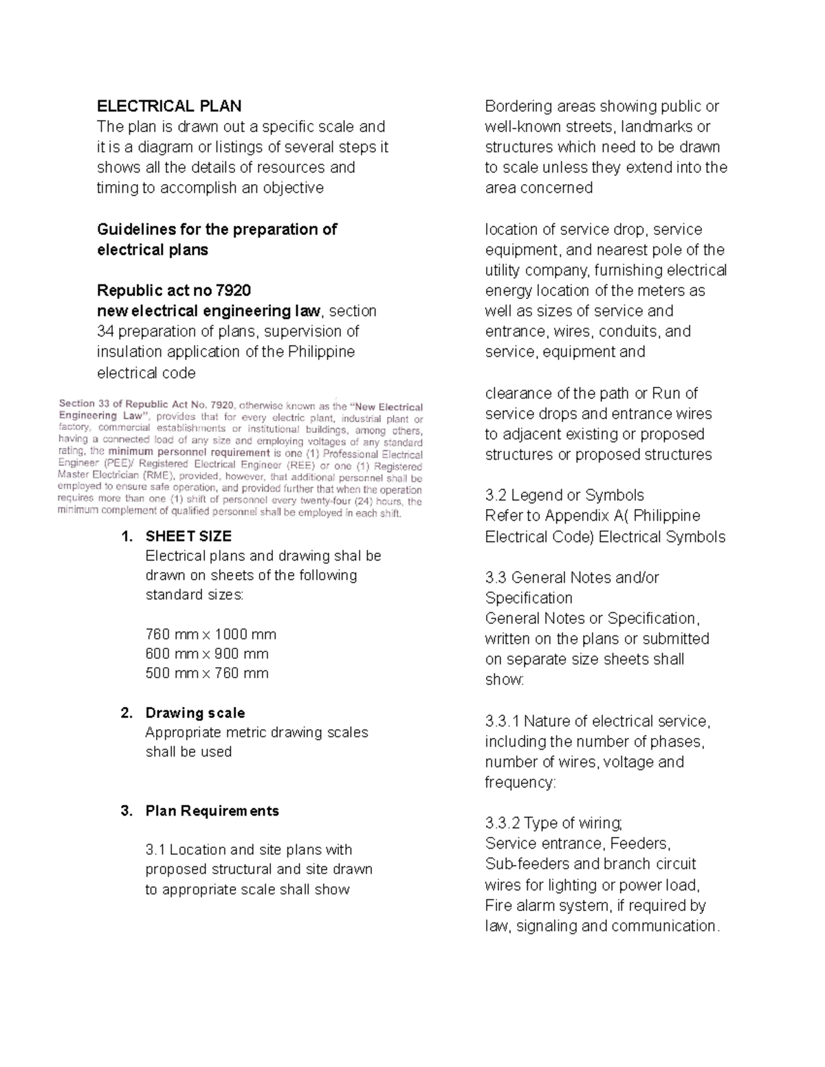 Electrical layout part1 - ELECTRICAL PLAN The plan is drawn out a ...