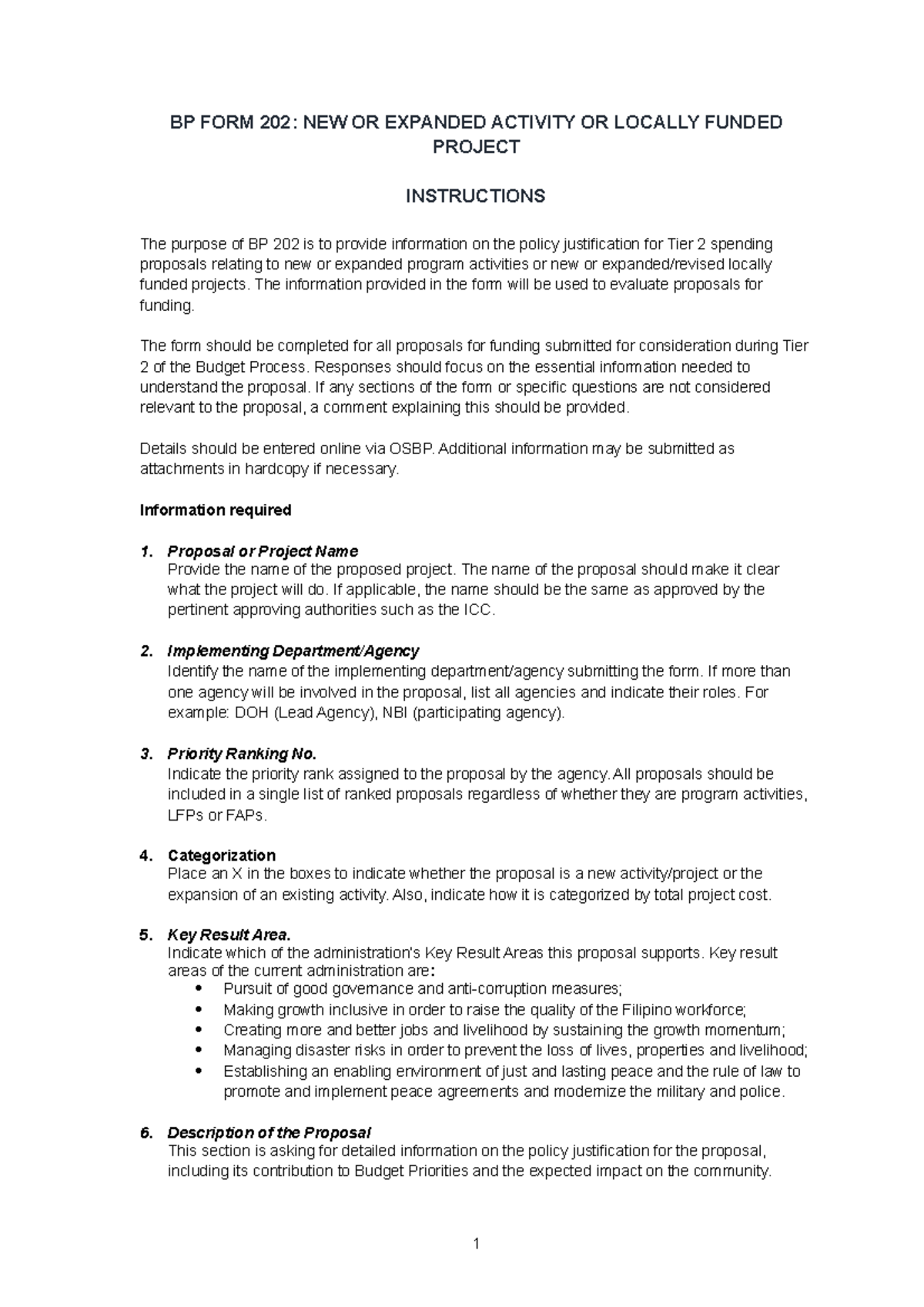 11 - for dessimination - BP FORM 202: NEW OR EXPANDED ACTIVITY OR ...