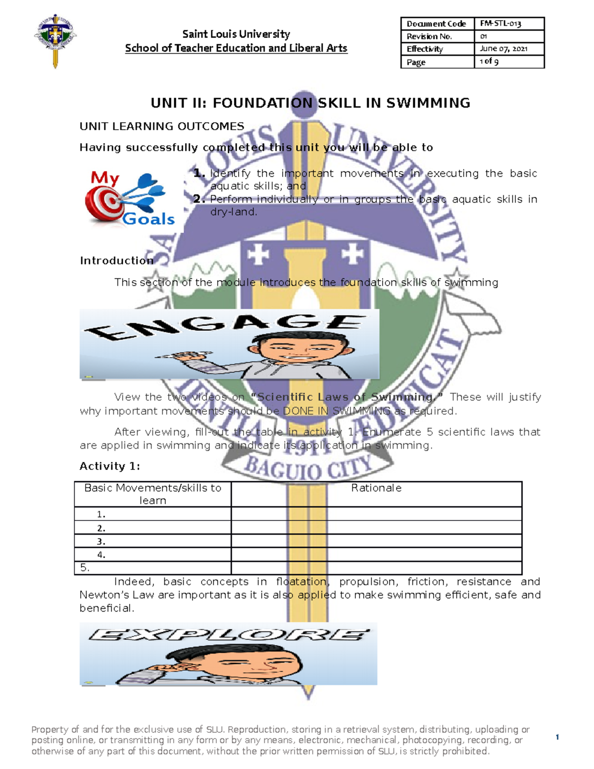 2021 FIT-AQ Module 1 UNIT 2 - Revision No. 01 Effectivity June 07, 2021 ...