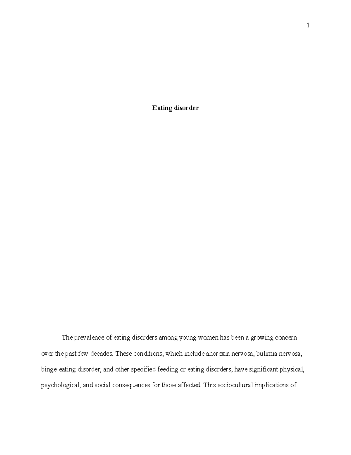 Eating disorder - These conditions, which include anorexia nervosa ...