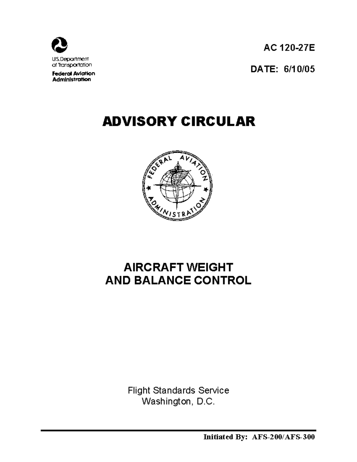 AC120-27E - NOTES INFORMATIVES - AC 120-27E DATE: 6/10/ ADVISORY ...