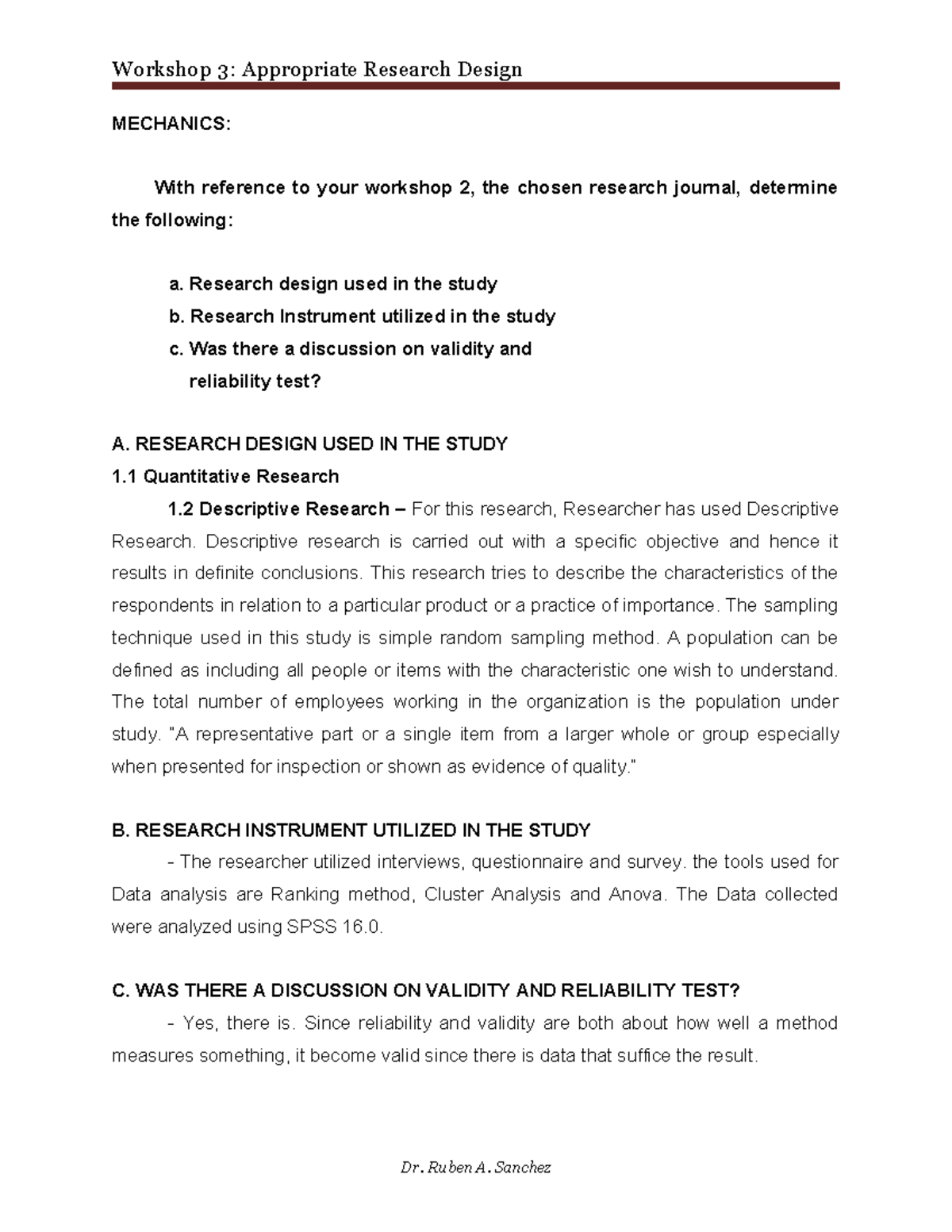 Workshop 3 Appropriate Research Design - Workshop 3: Appropriate ...