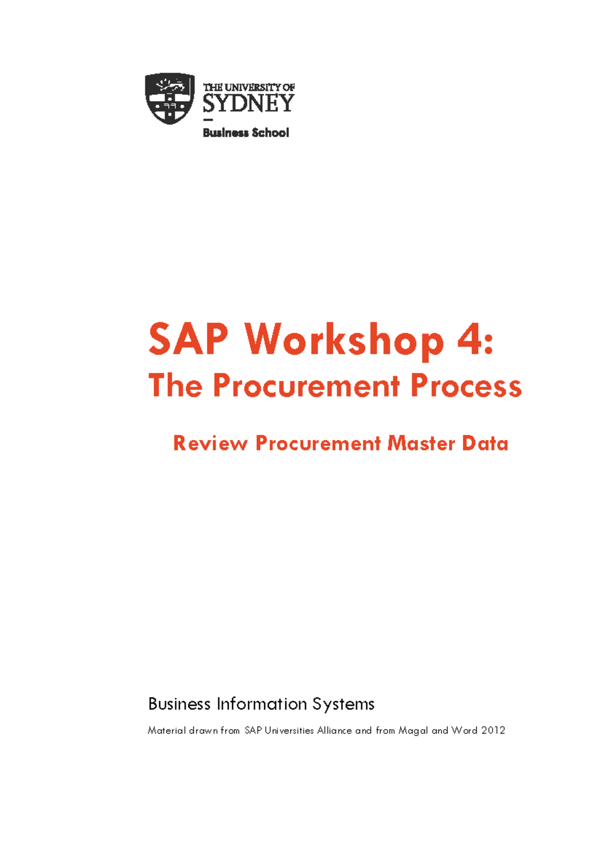 SAP Workshop 4 - Review Master Data Procurement Process - SAP Workshop ...