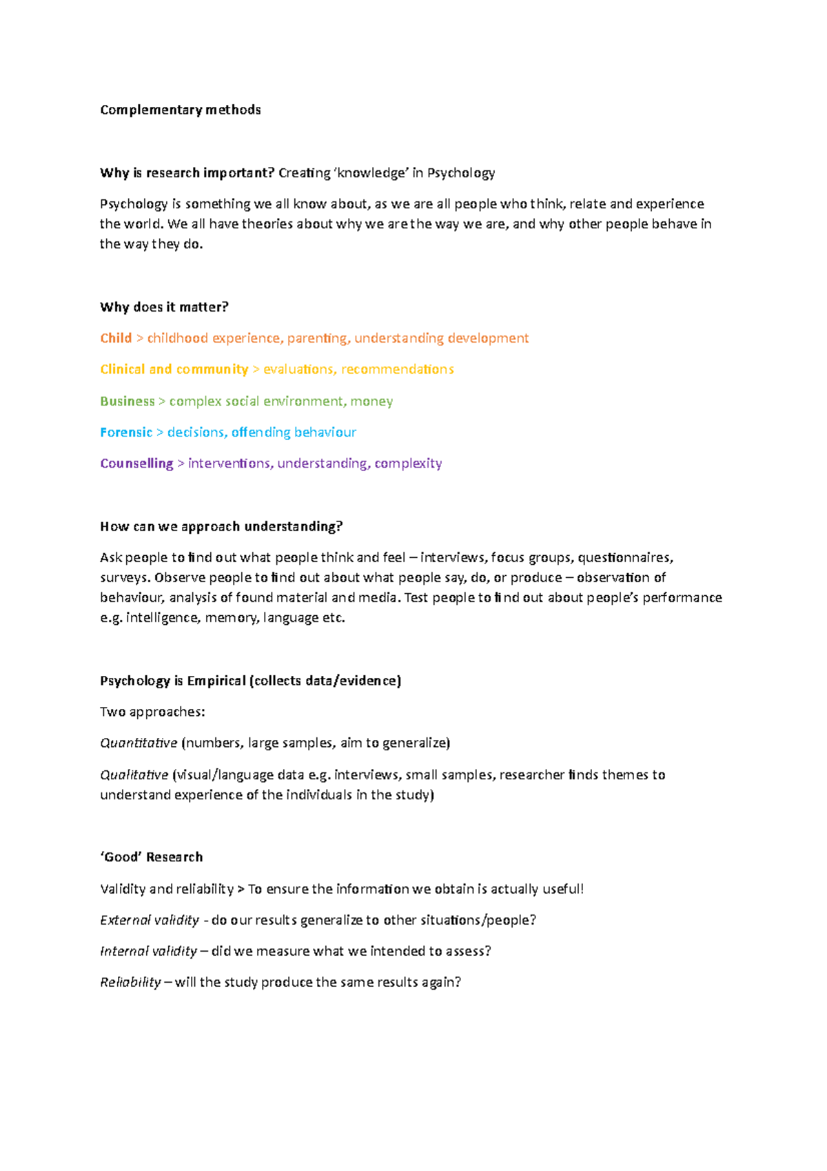Complementary methods - We all have theories about why we are the way ...