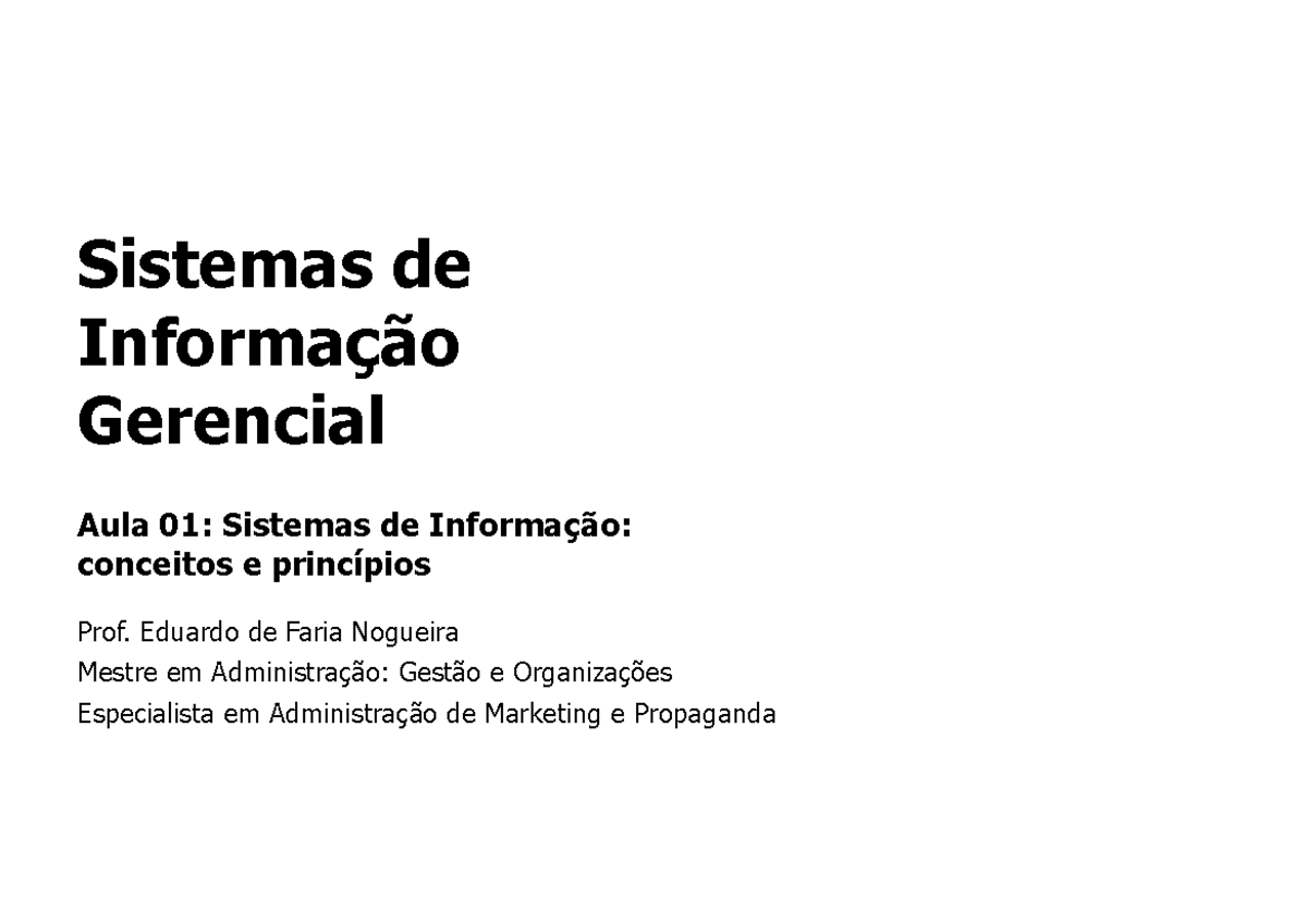 Slide - Sistemas de Informação Gerencial colorido - Sistemas de ...