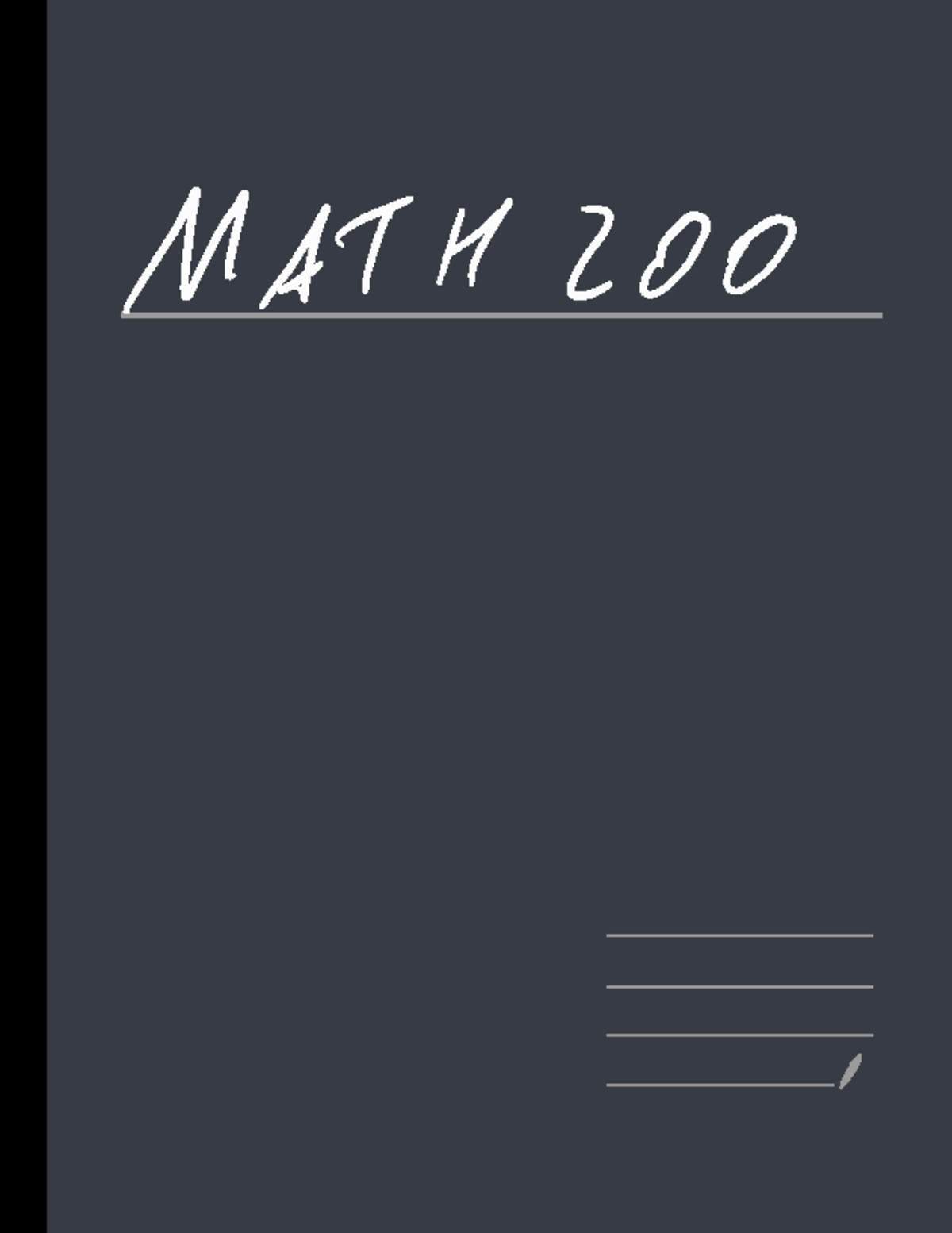 MATH 200 - Lecture notes - MATH Lec e- 2 Sep I-9 Chapters Basic ...