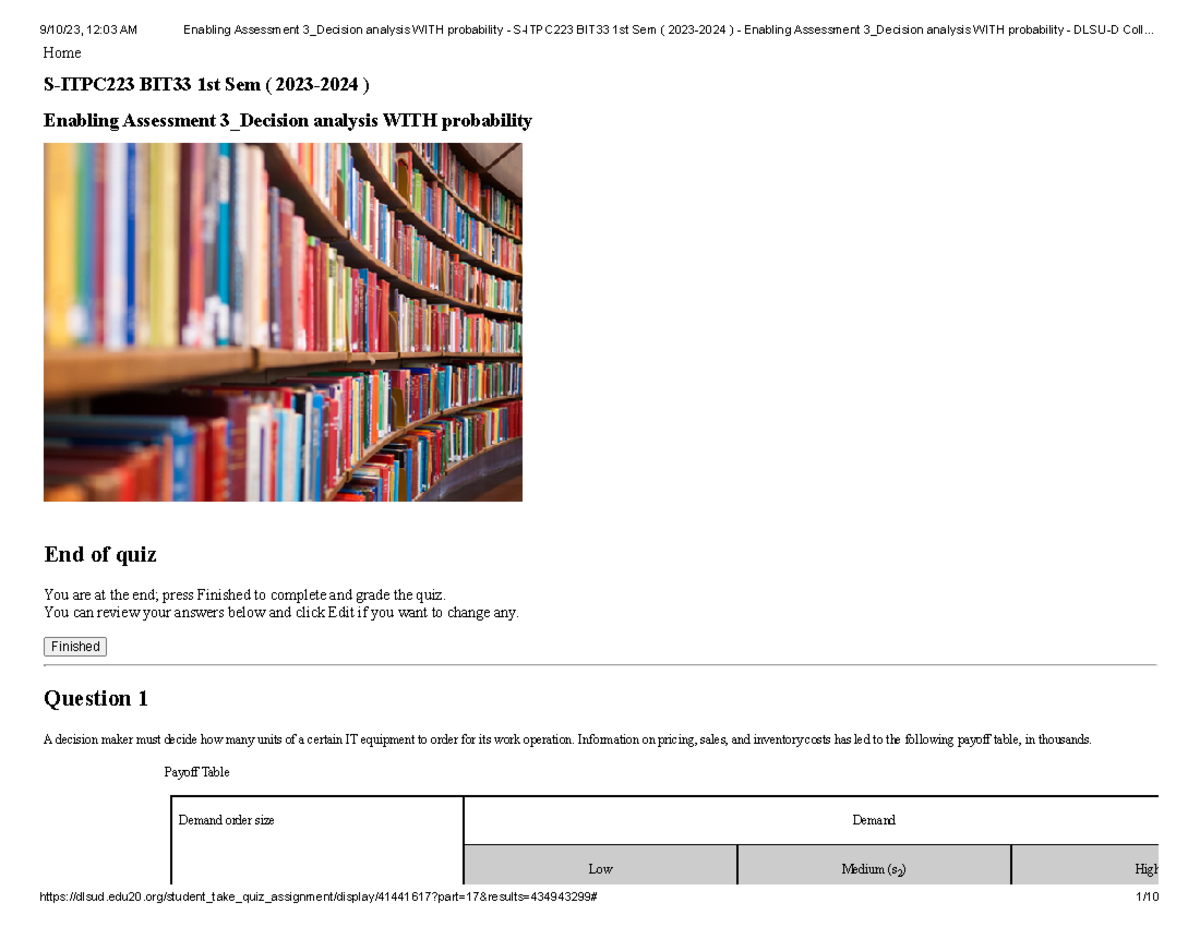 Att1ea3 - yes - Home S-ITPC223 BIT33 1st Sem ( 2023-2024 ) Enabling ...