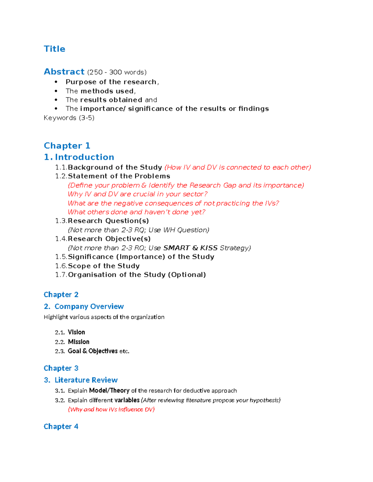 Internship Report Format - Title Abstract (250 - 300 words) Purpose of ...