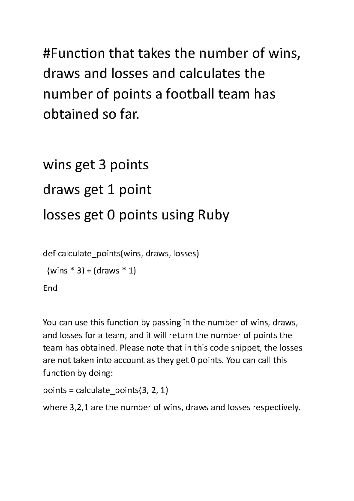 The number of wins-Ruby - #Function that takes the number of wins ...