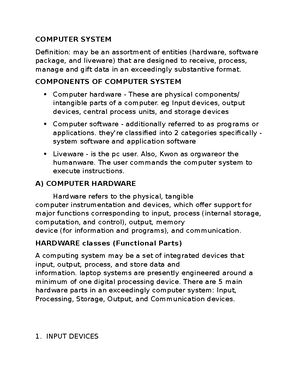 THE History OF Computers - THE HISTORY OF COMPUTERS A computer is a ...