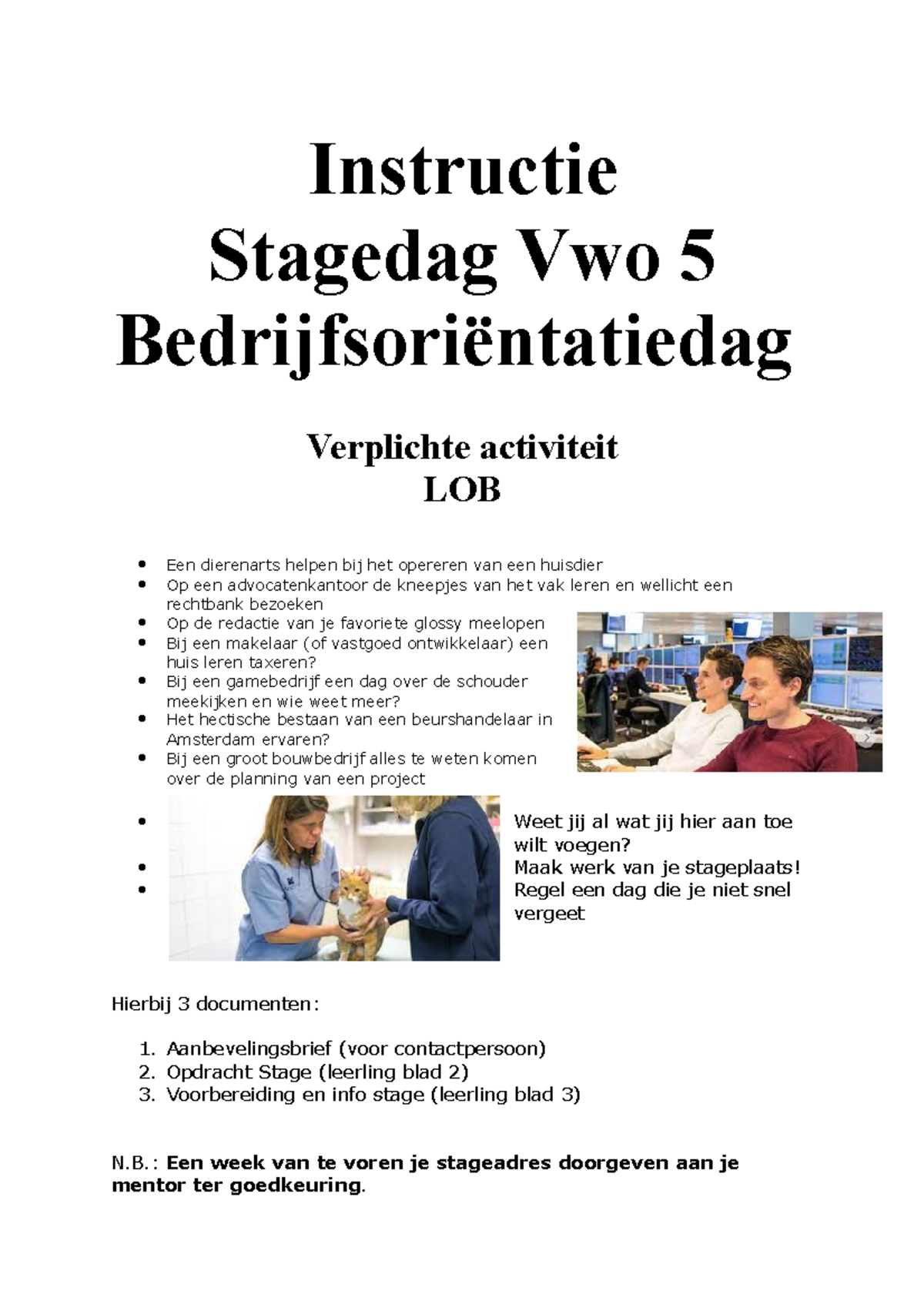 Info stagedag BOD stencils voor lln - Instructie Stagedag Vwo 5 ...