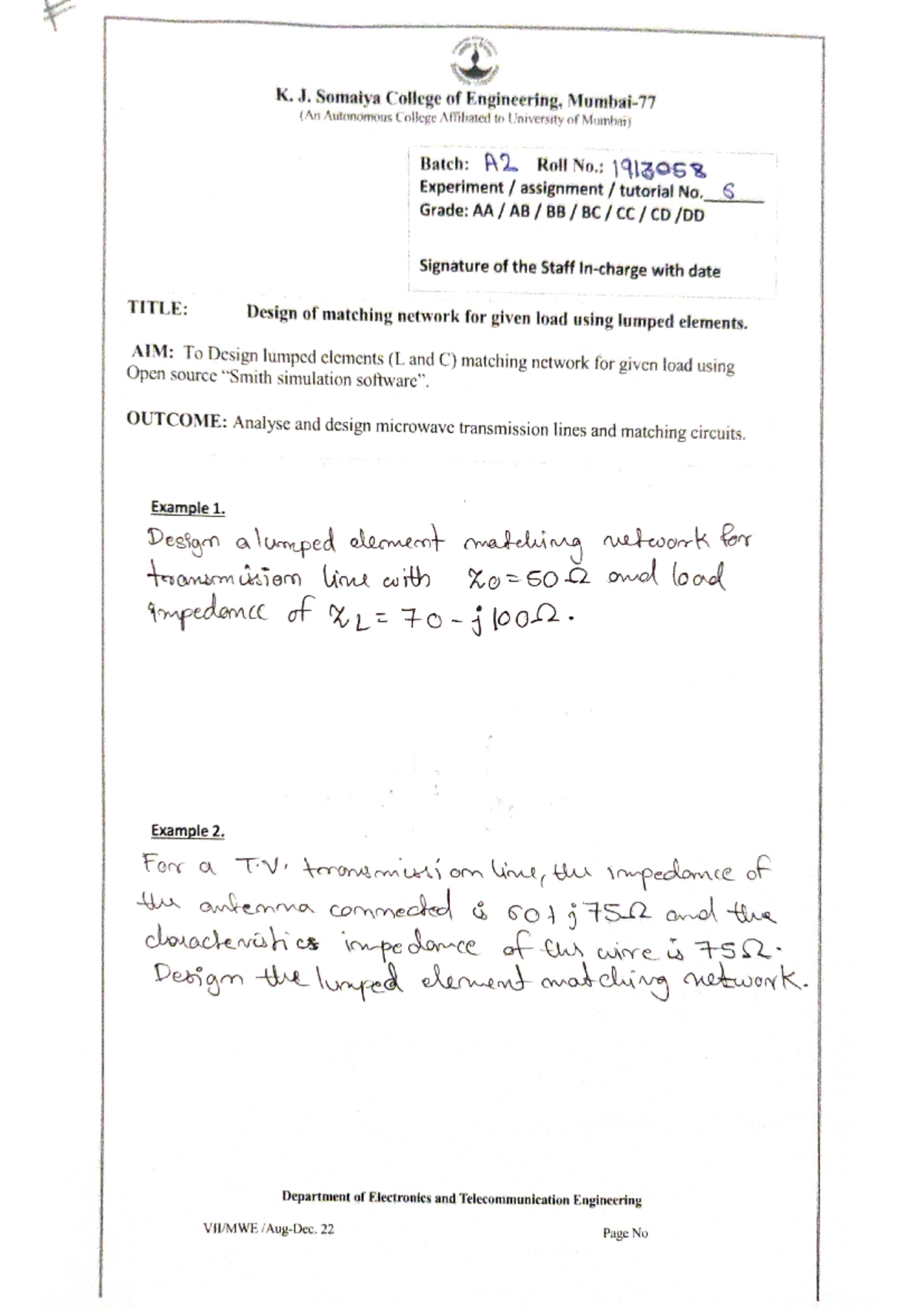 1913058 MWE EXP6 - bsdhak - Computer Engineering - Studocu