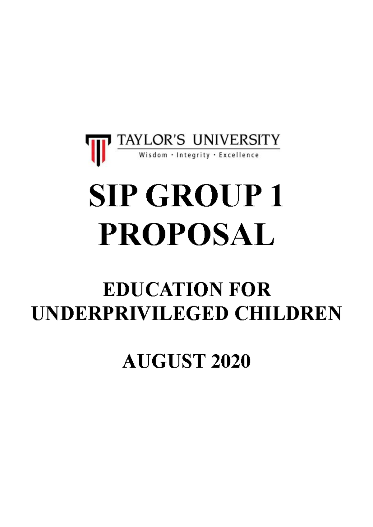 SIP Sample Proposal for innovation purposes - SIP GROUP 1 PROPOSAL ...
