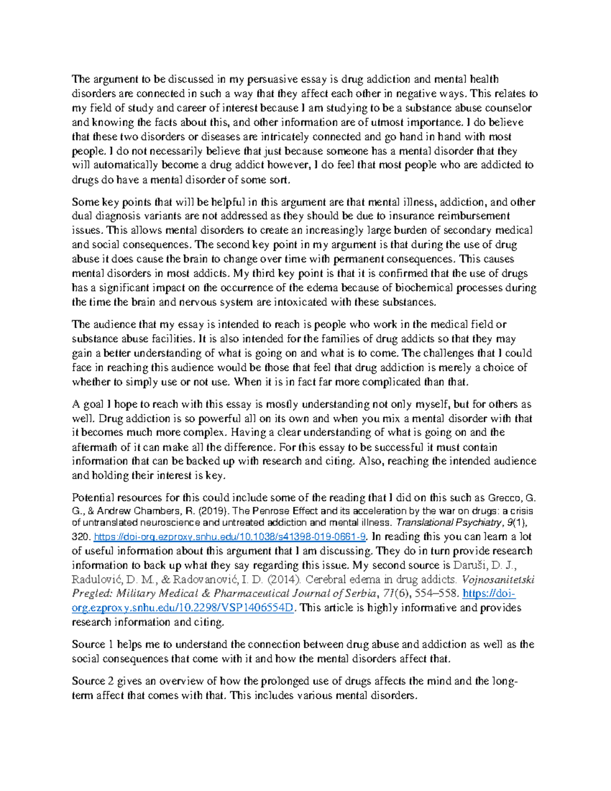 Writing plan - The argument to be discussed in my persuasive essay is ...