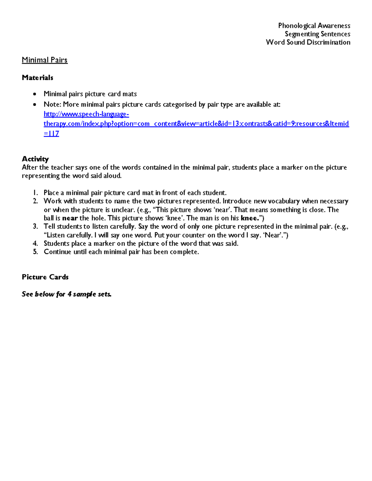 Segmenting sentences - lesson resources - Phonological Awareness ...