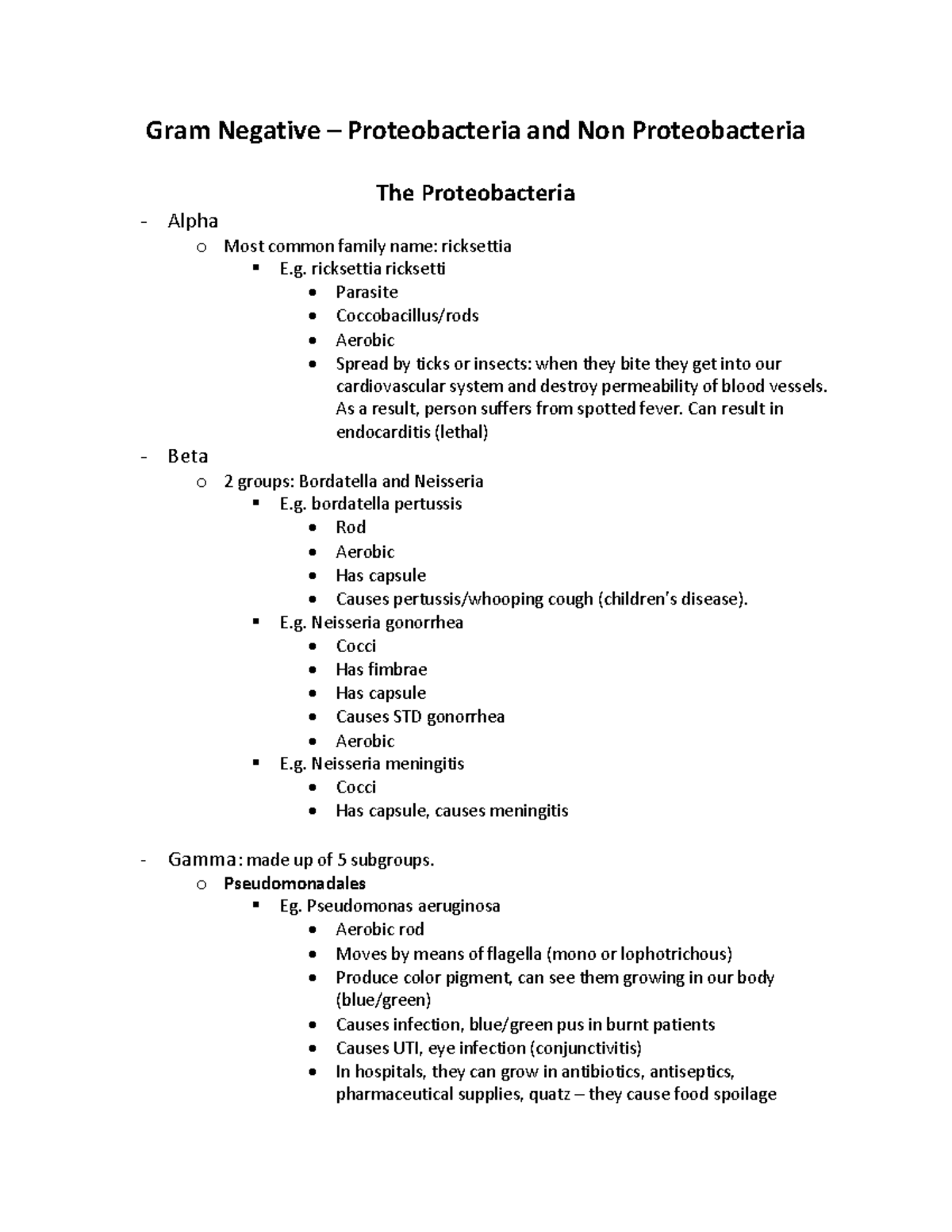 Chapter 11 - gram negative and gram positive bacteria - Gram Negative ...
