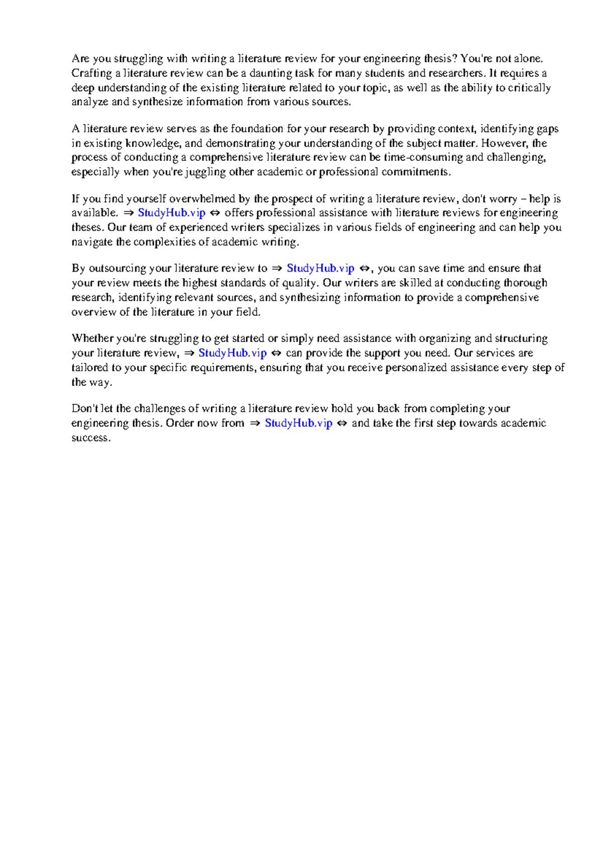Literature Review Example Engineering Thesis - Are you struggling with ...