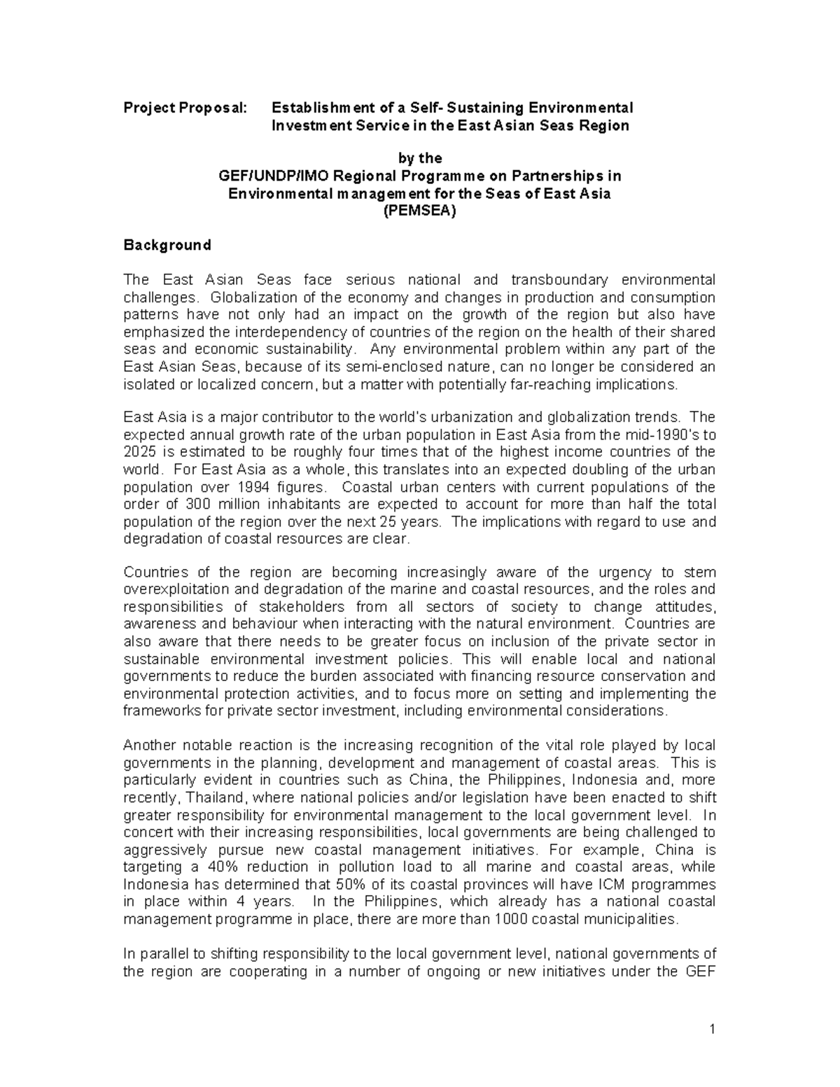 Environmental Project Proposal in PDF - Project Proposal: Establishment ...