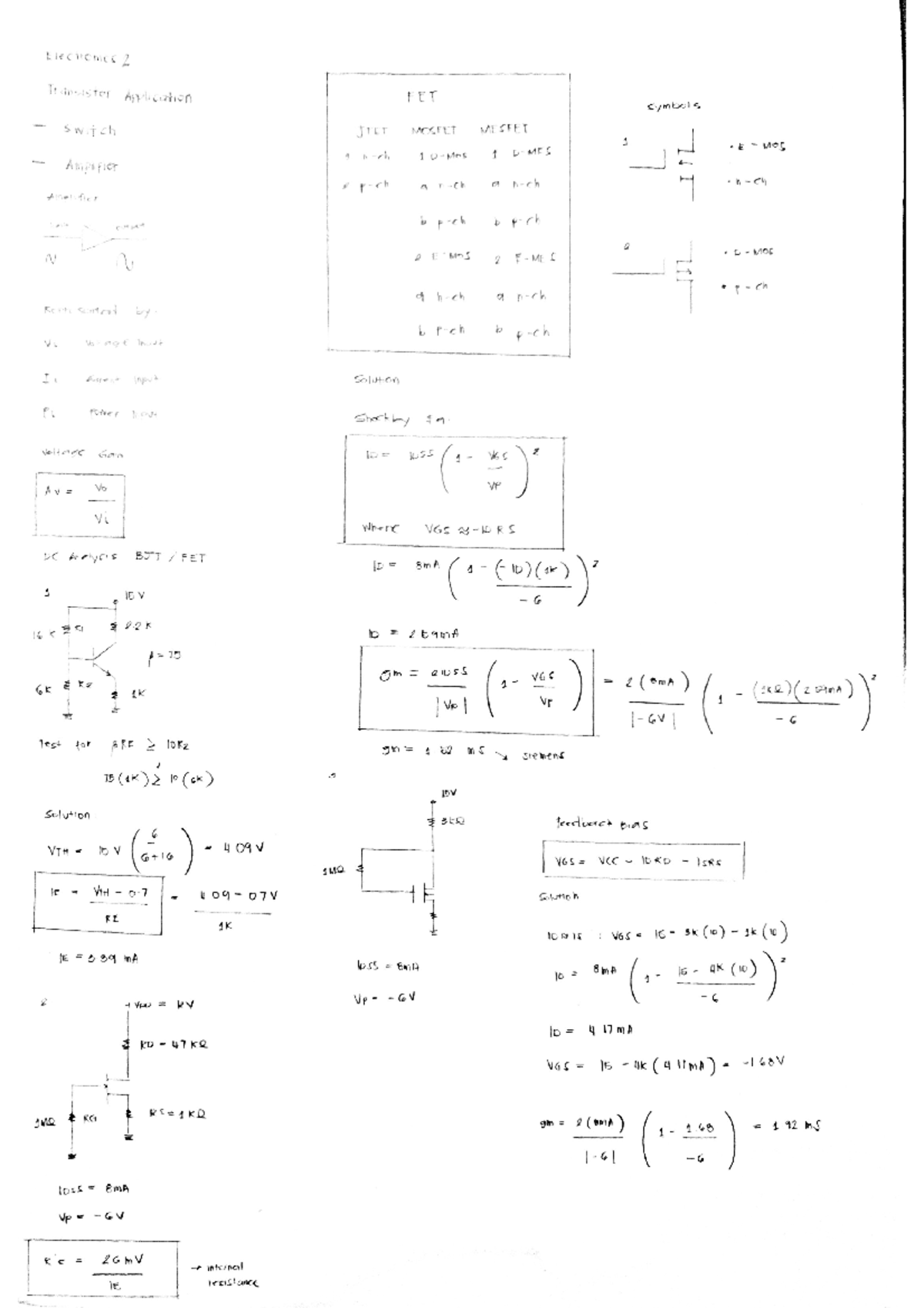 Electronics 2BJT and FET - Electronics Engineering - Studocu
