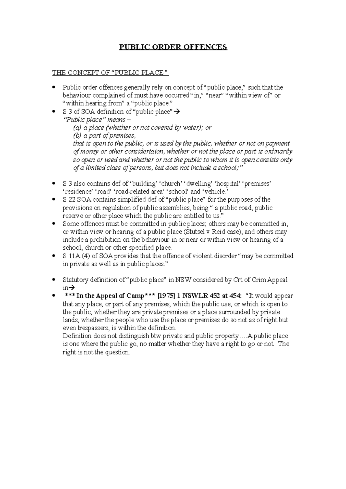 Public Order Offences - PUBLIC ORDER OFFENCES THE CONCEPT OF “PUBLIC ...