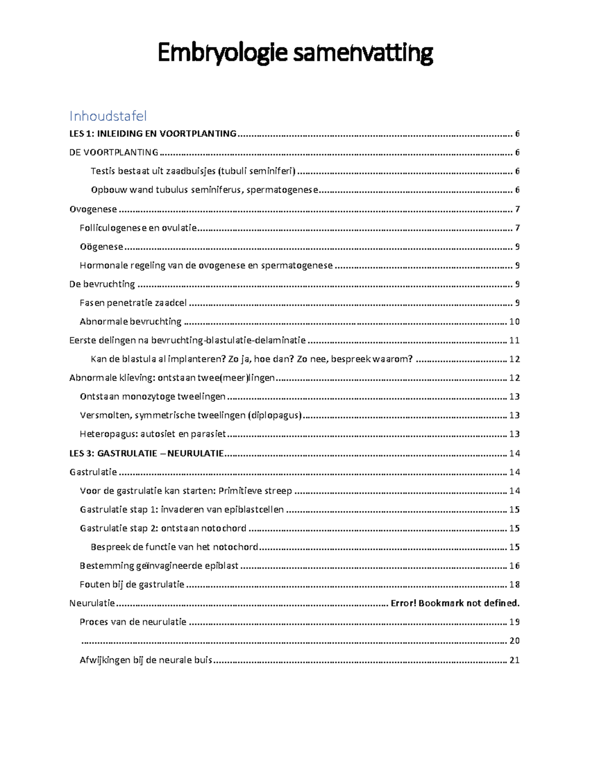 samenvatting-embryologie - Warning: TT: undefined function: 32 Warning: TT: undefined function ...