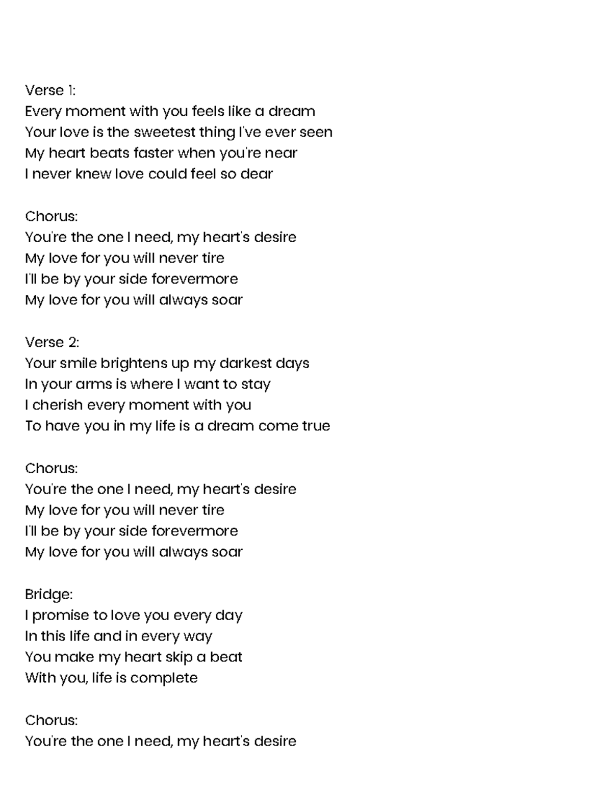Love song - English 102 - creative song - Verse 1: Every moment with ...