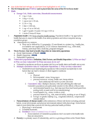Exam 2 Focused Study Guide - Exam 2 Focused Study Guide: · Math o ...