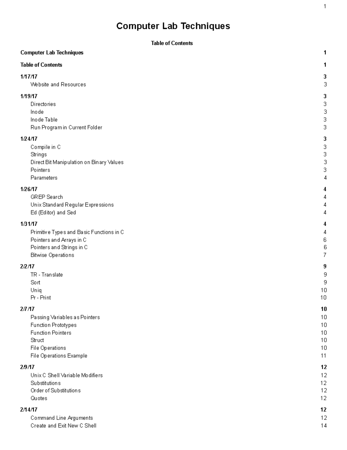Notes - Computer Lab Techniques - Google Docs - 1 Computer Lab ...