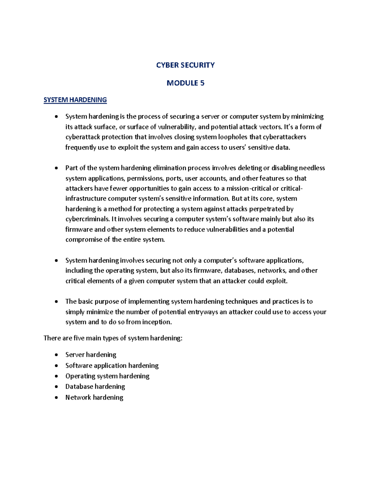 5.2 OS hardening - Deepak Kumar - CYBER SECURITY MODULE 5 SYSTEM ...