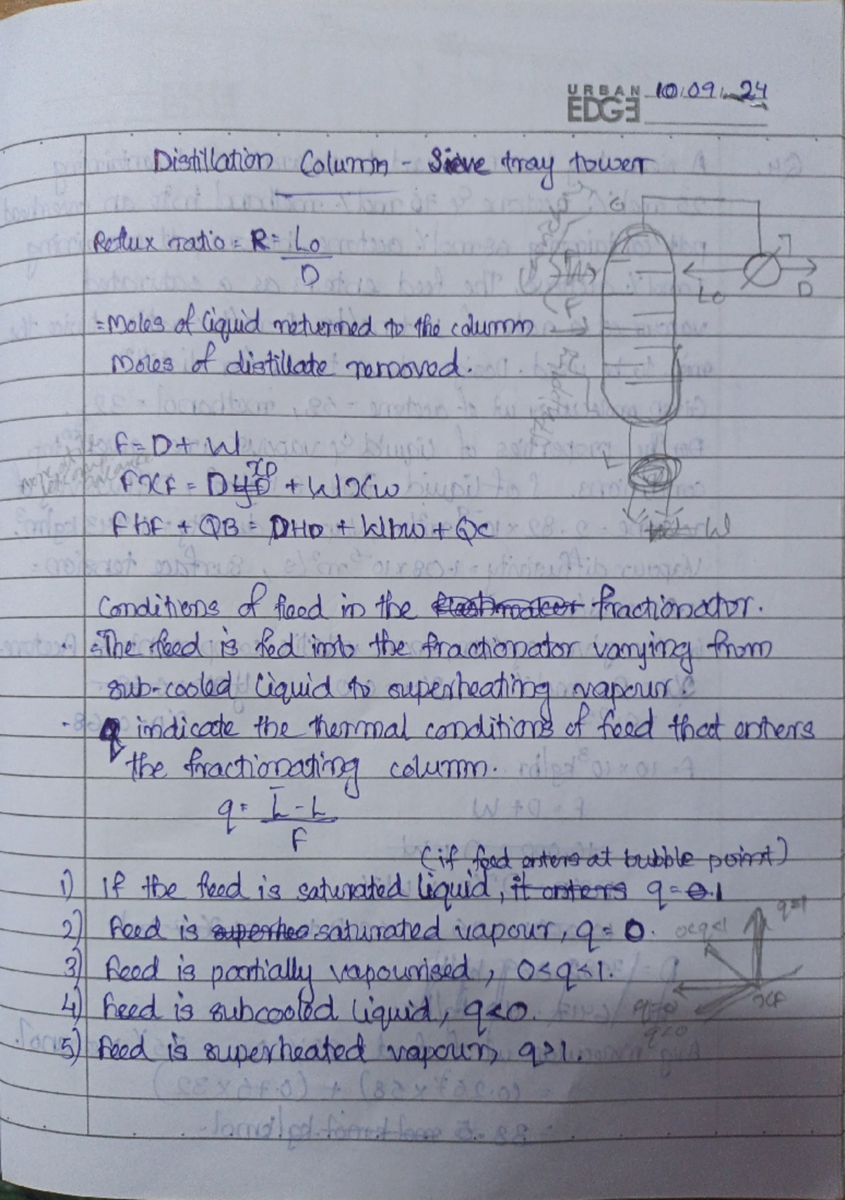 PEPD second series - notes - URBAN 24 EDG3 Distillation Column Sieve ...