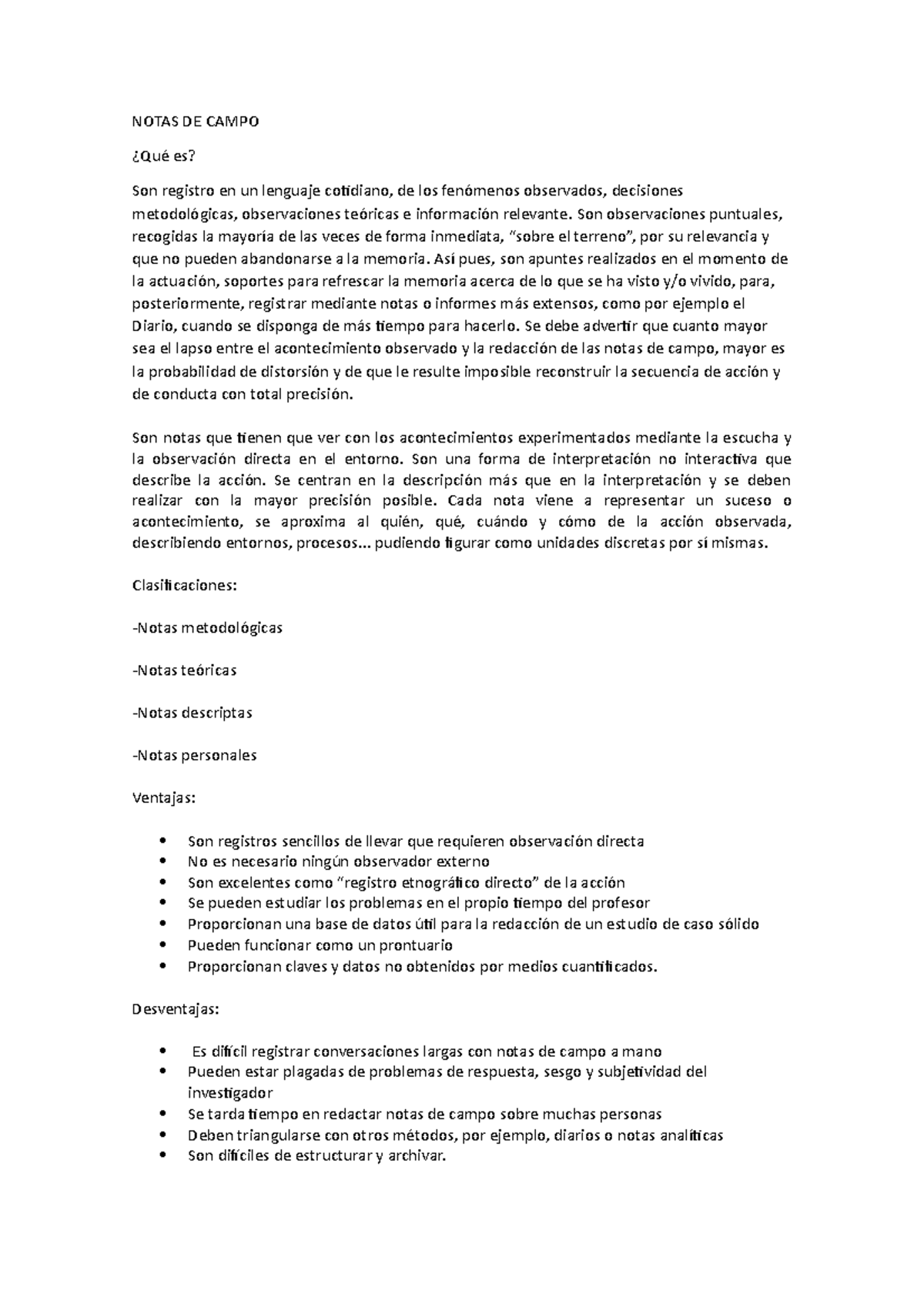 Notas DE Campo - NOTAS DE CAMPO ¿Qué es? Son registro en un lenguaje ...
