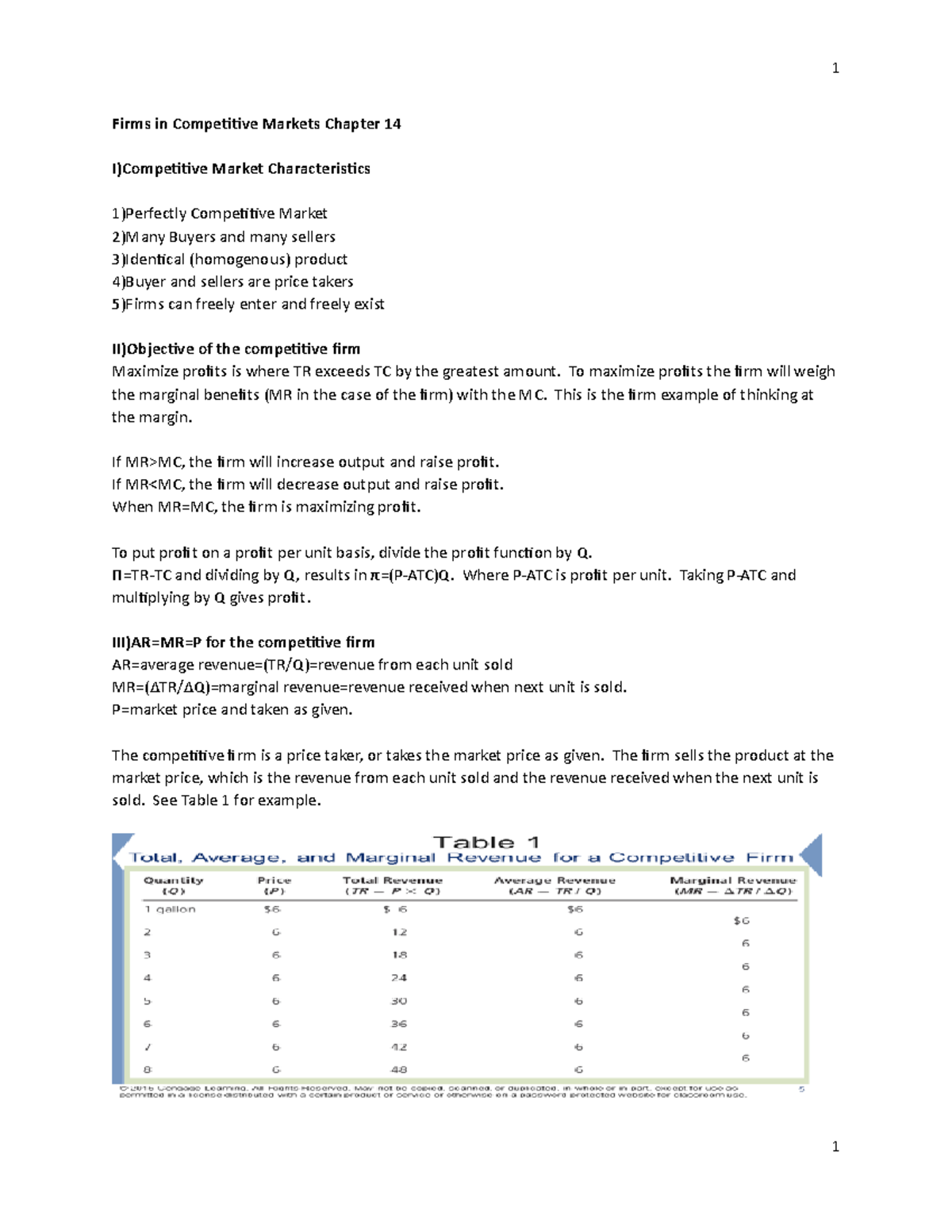 Chapter 14 Firms in Competitive Markets - 1 Firms in Competitive ...