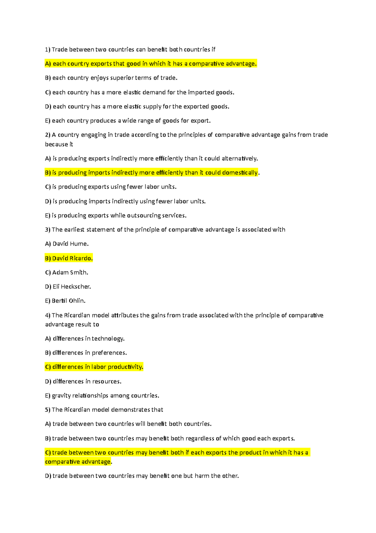 Sample/practice exam 2 November 2020, questions and answers - Trade ...