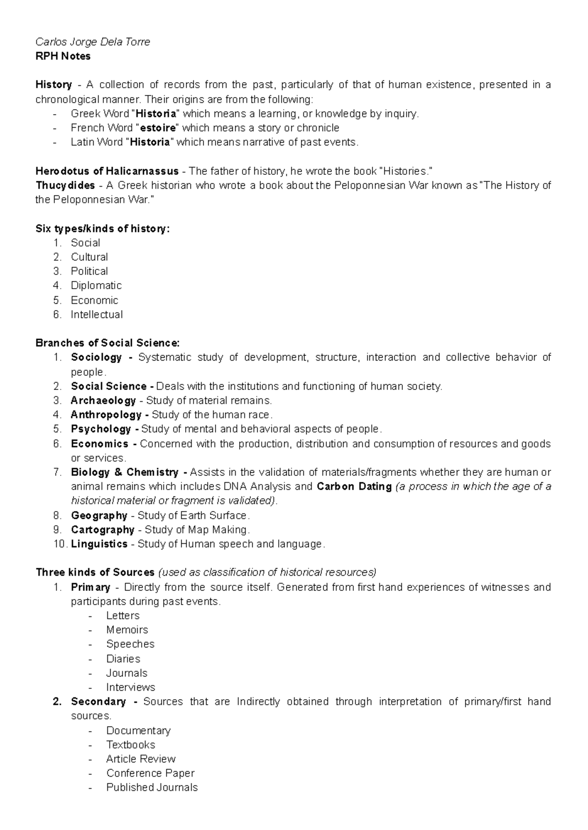 Reviewer in Readings in Philippine History - Carlos Jorge Dela Torre ...
