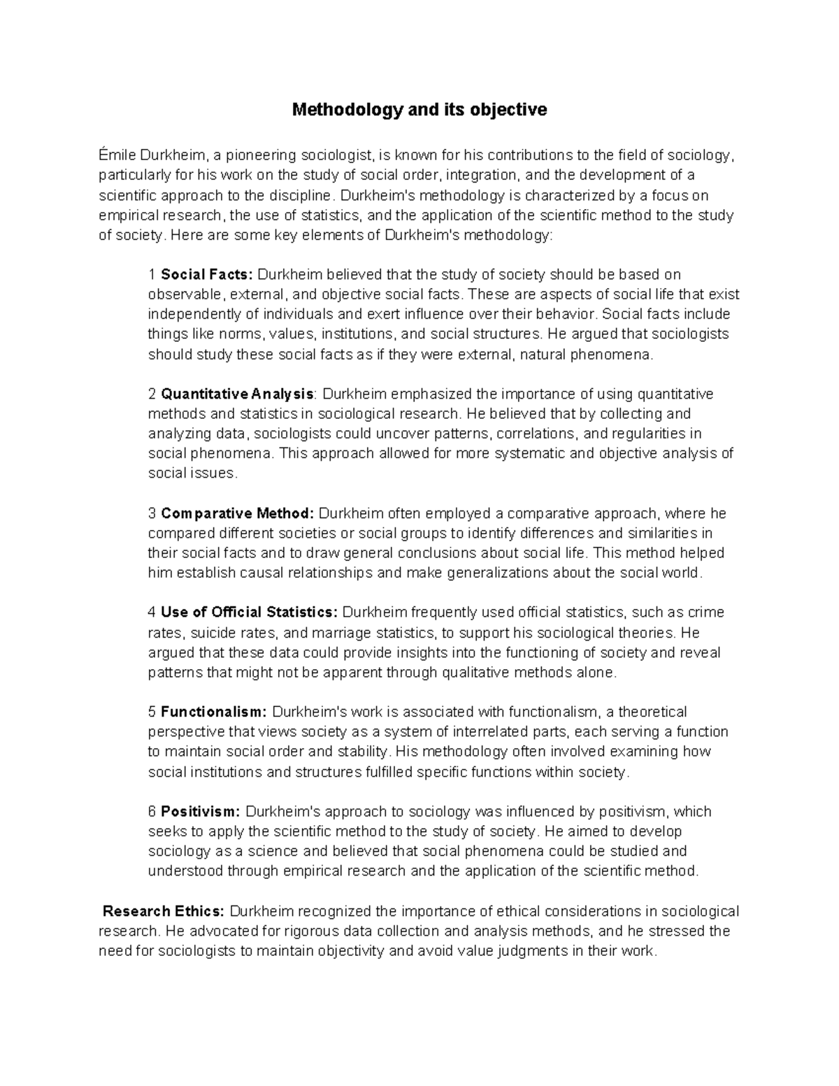 Methodology and its objective - Methodology and its objective Émile ...