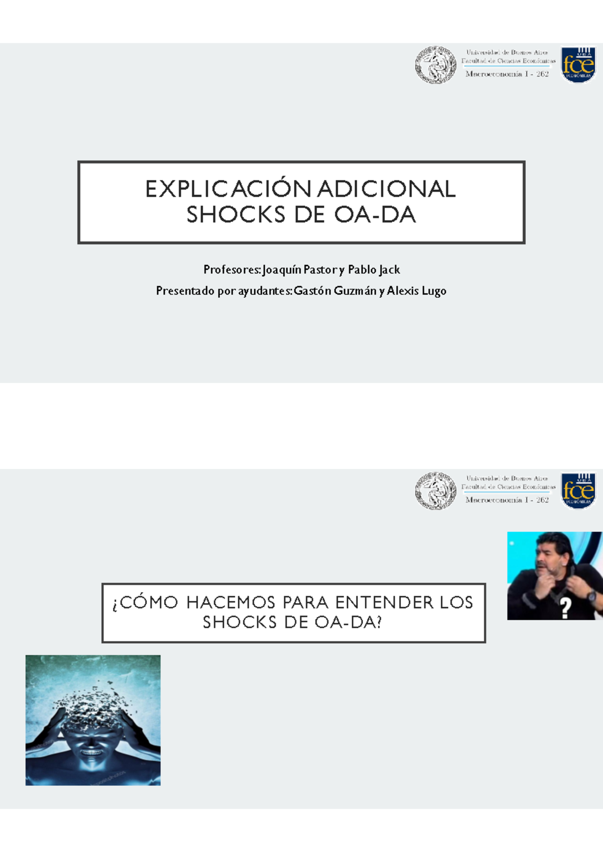 Shocks - EXPLICACIÓN ADICIONAL SHOCKS DE OA-DA Profesores: Joaquín ...