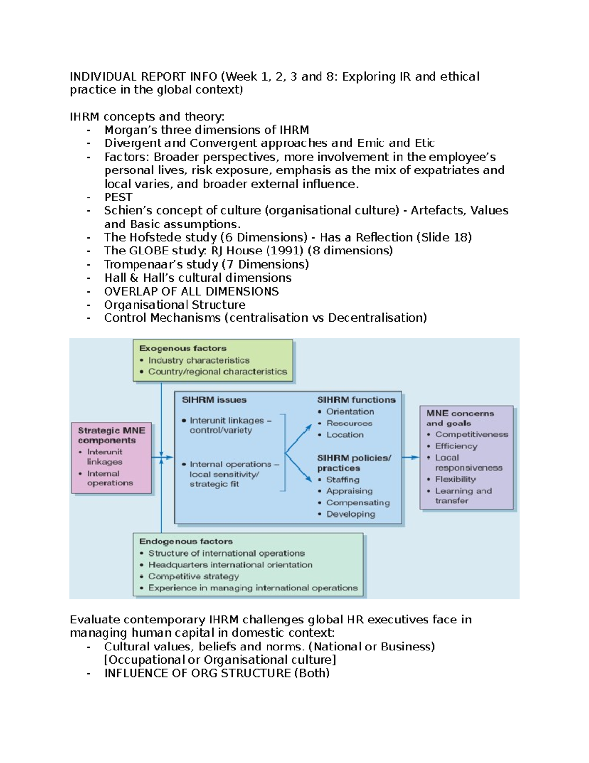 Individual Report (UK) - INDIVIDUAL REPORT INFO (Week 1, 2, 3 and 8 ...