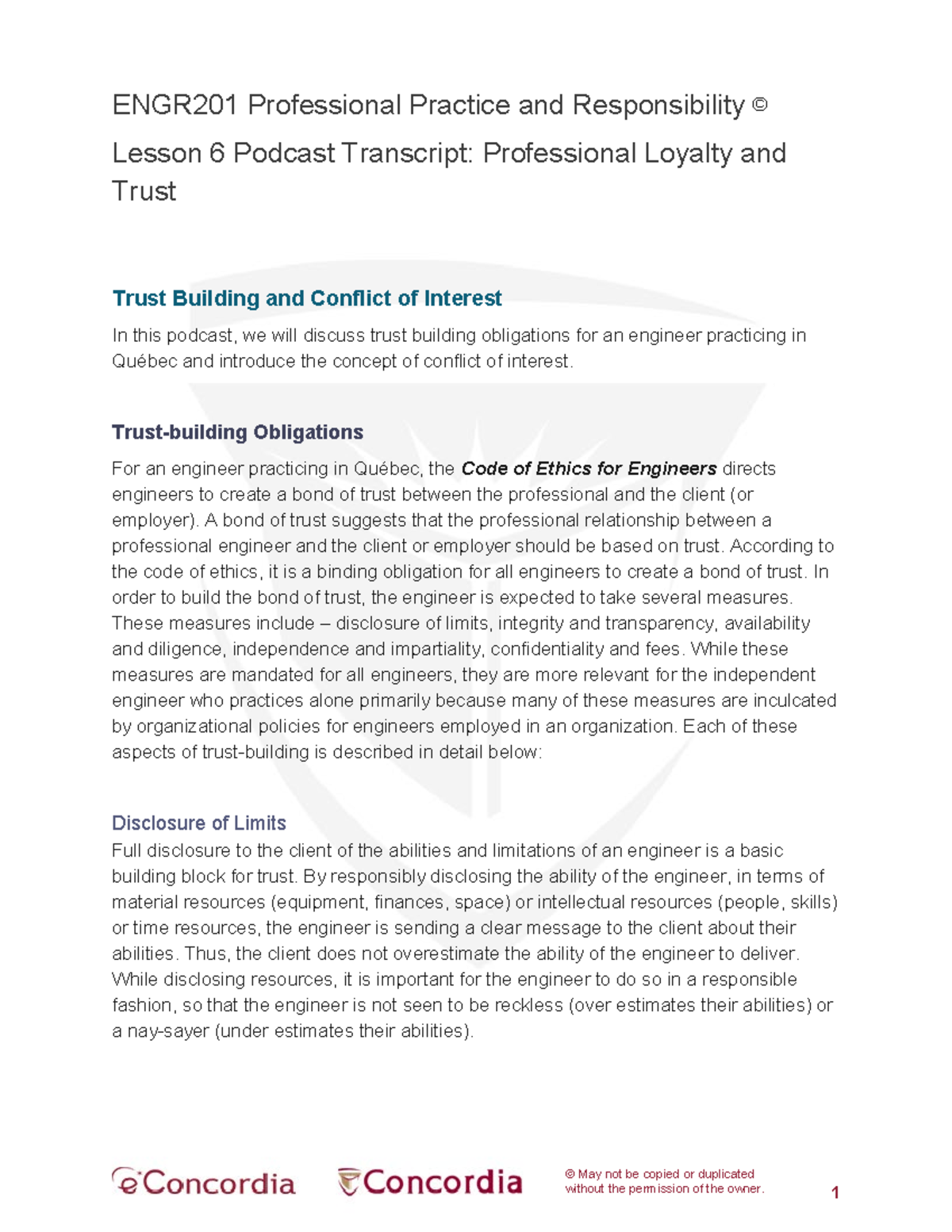 6-1 - lesson 6 - © May not be copied or duplicated without the permission of the owner. ENGR201 ...