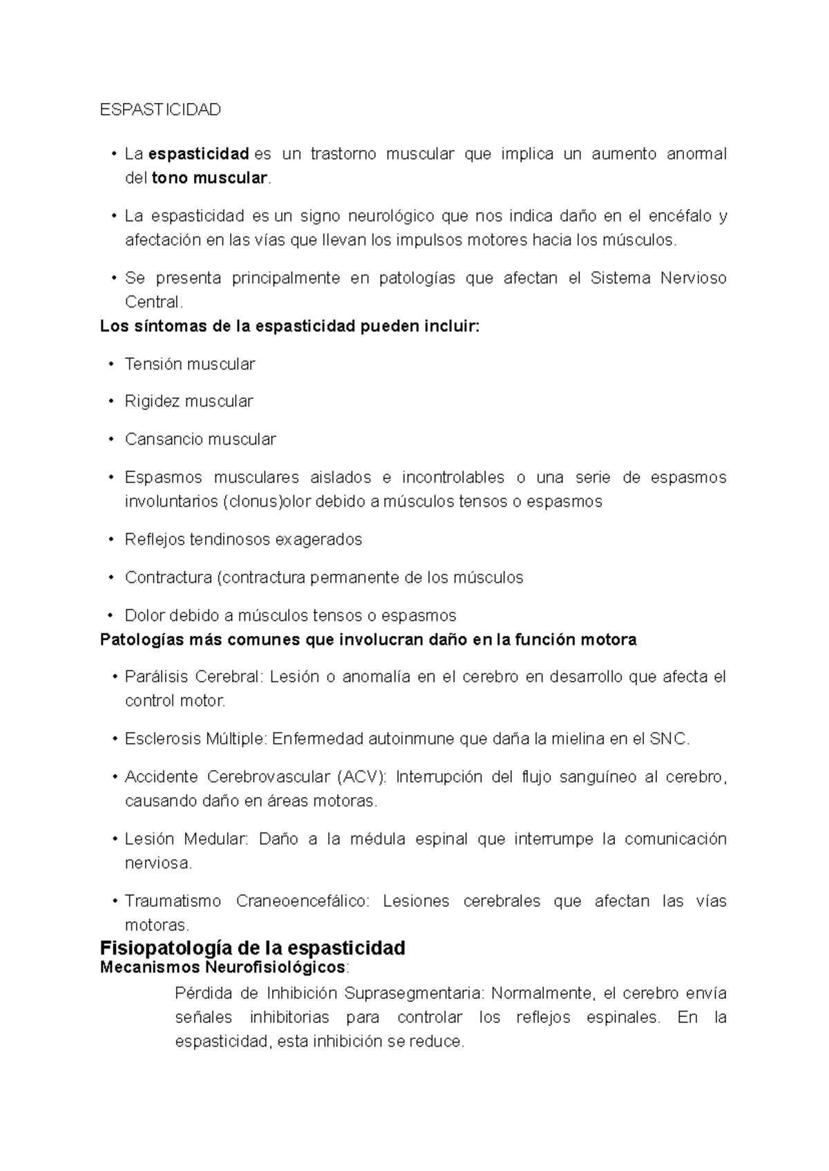 Espasticidad - La espasticidad es un signo neurológico que nos indica ...