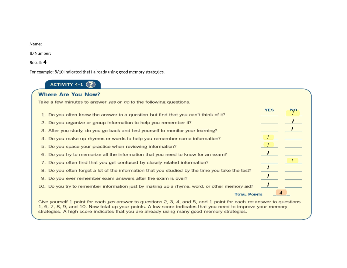 YES OR NO Question - Practice for UED102 UITM - Study Skills - Studocu