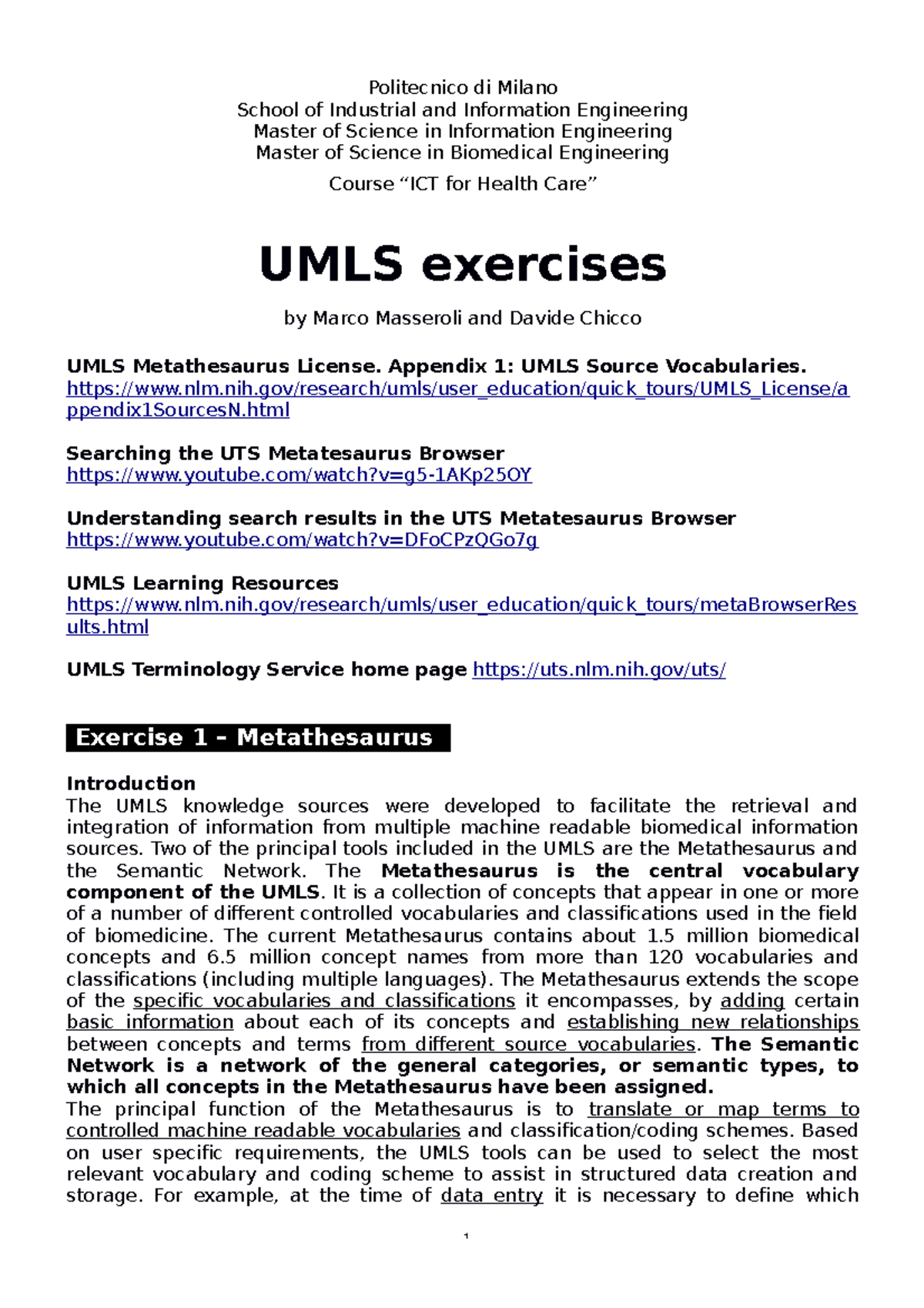 E3 UMLS exercises - hhsx - Politecnico di Milano School of Industrial and Information ...