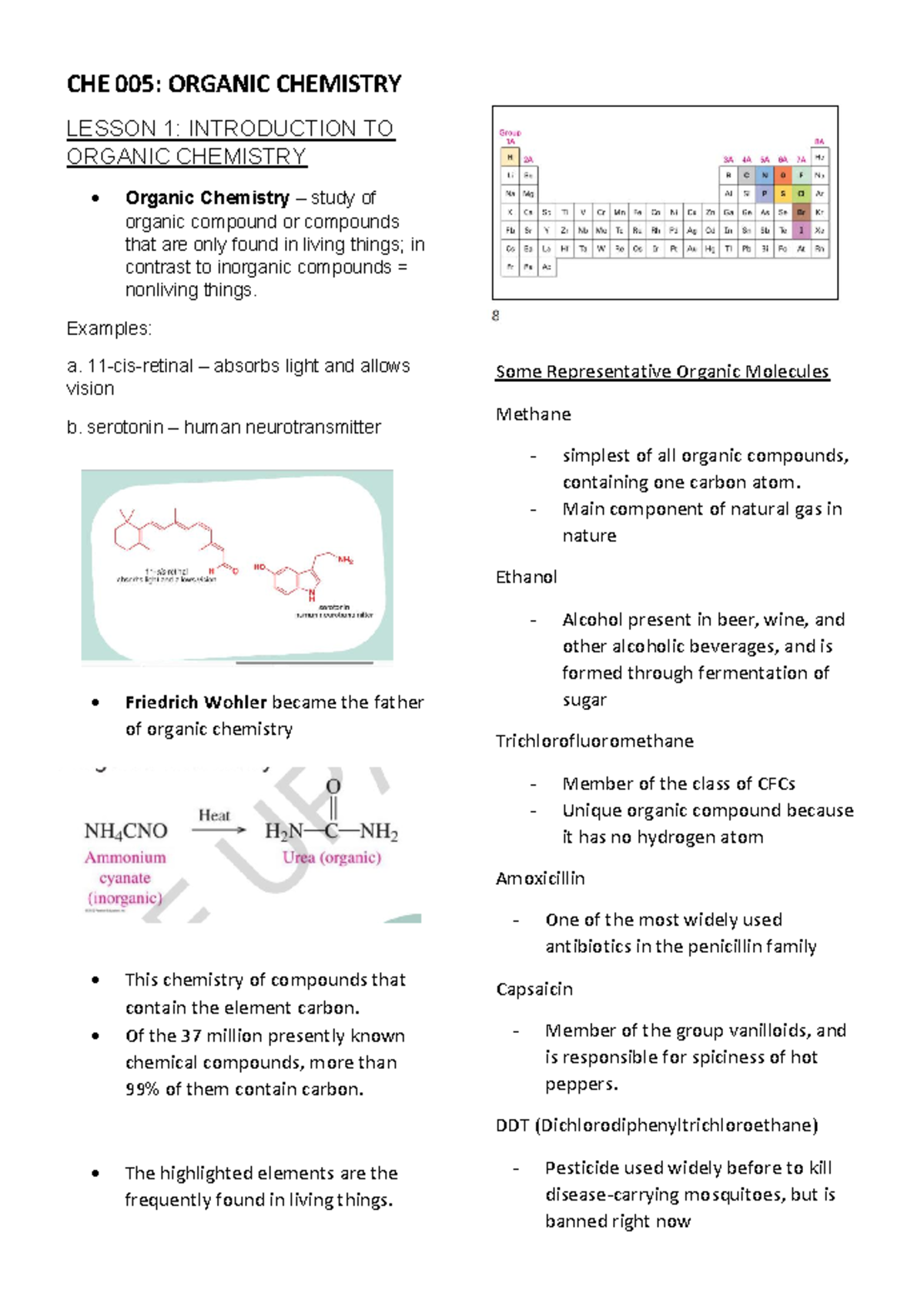 CHE 005 PPT 1 Digital Notes - CHE 005: ORGANIC CHEMISTRY LESSON 1 ...