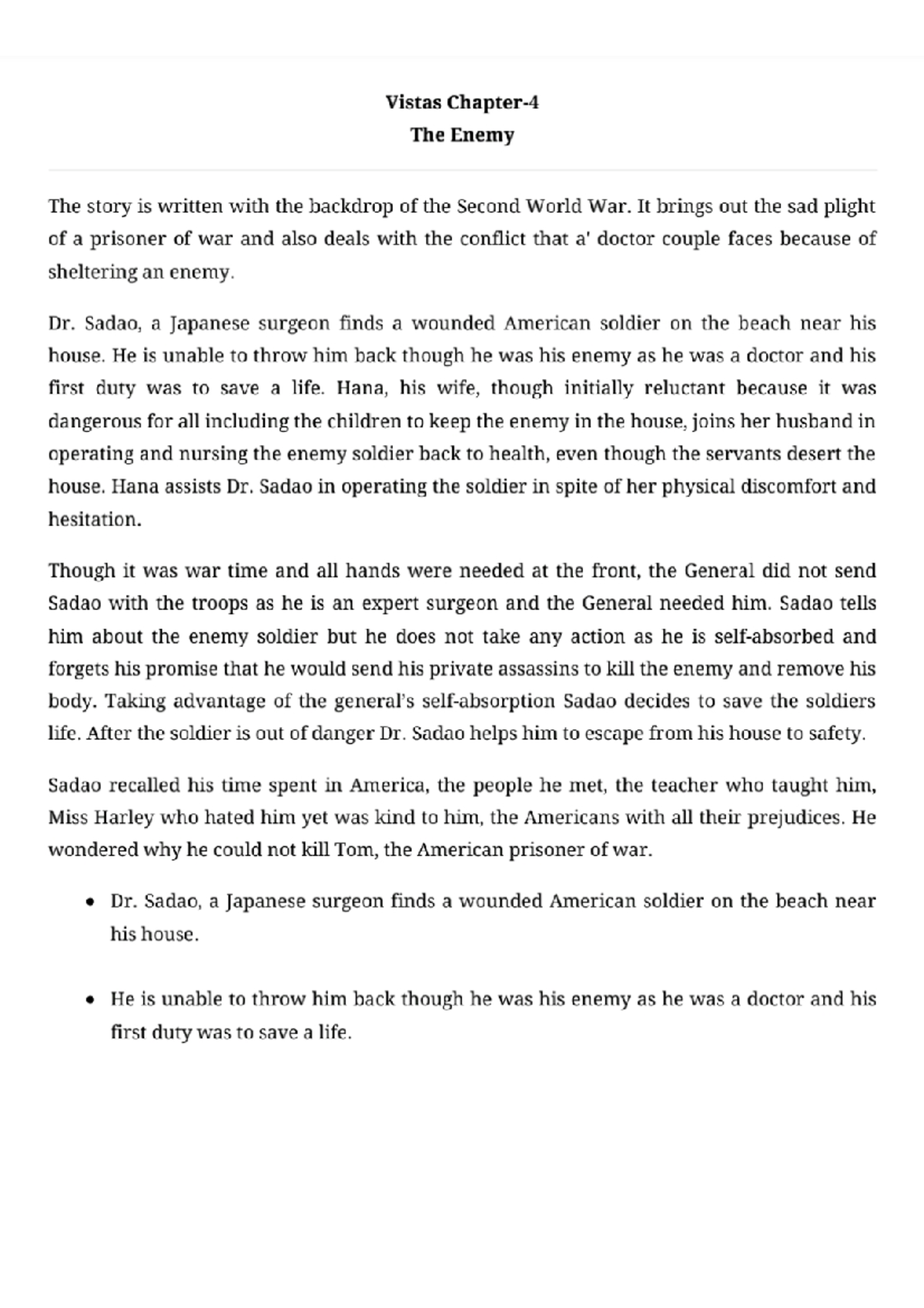 Enemy - Revision notes - English Language Teaching - Studocu