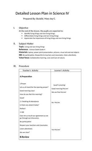 Reflection FOR FS - FOR FIELD STUDY - REFLECTION: Creating a lesson ...