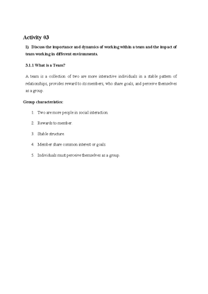 SDLC - This lesson is D great assignment - Unit 7 – Software Development Lifecycles 1 | P a g e ...