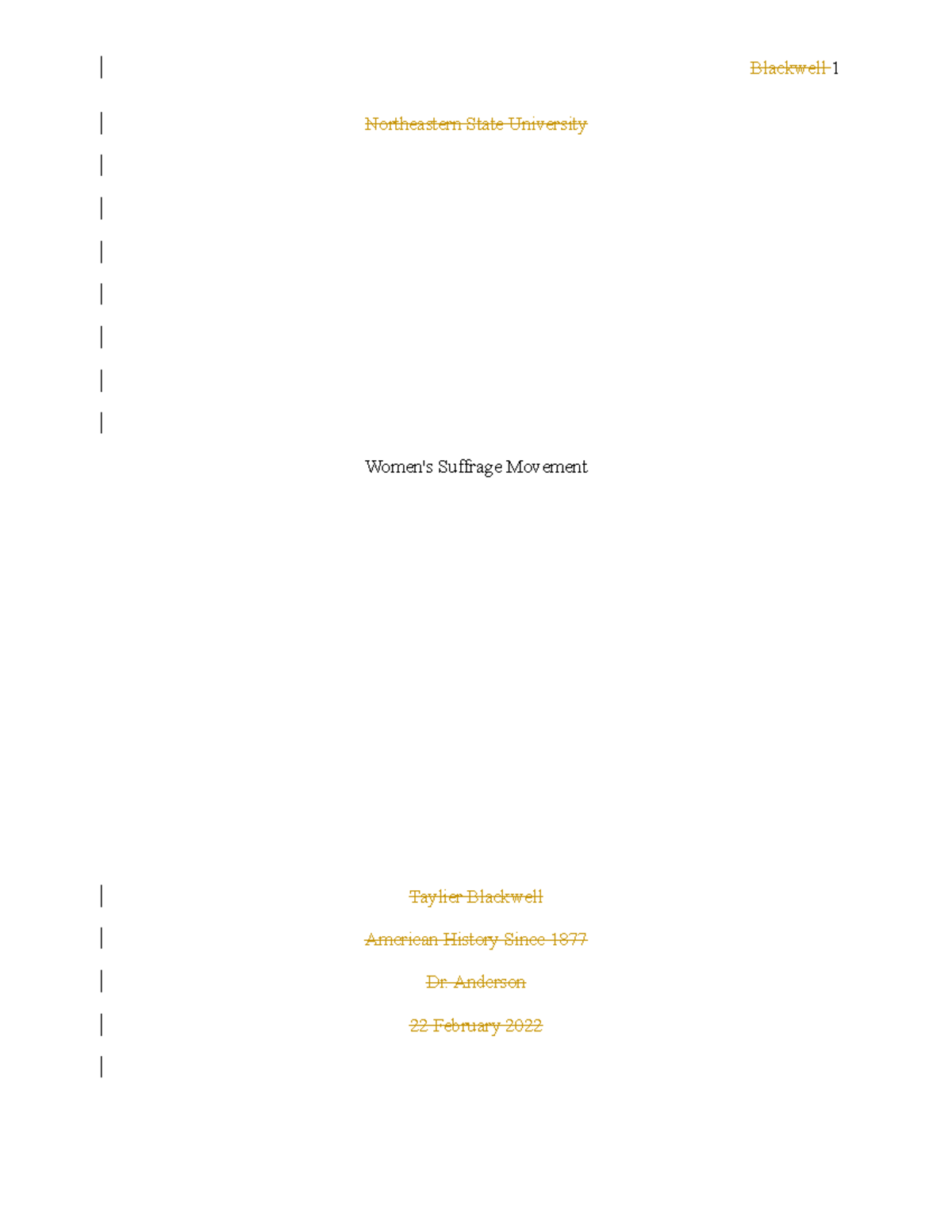 Women's Suffrage Movement - Northeastern State University Women's ...