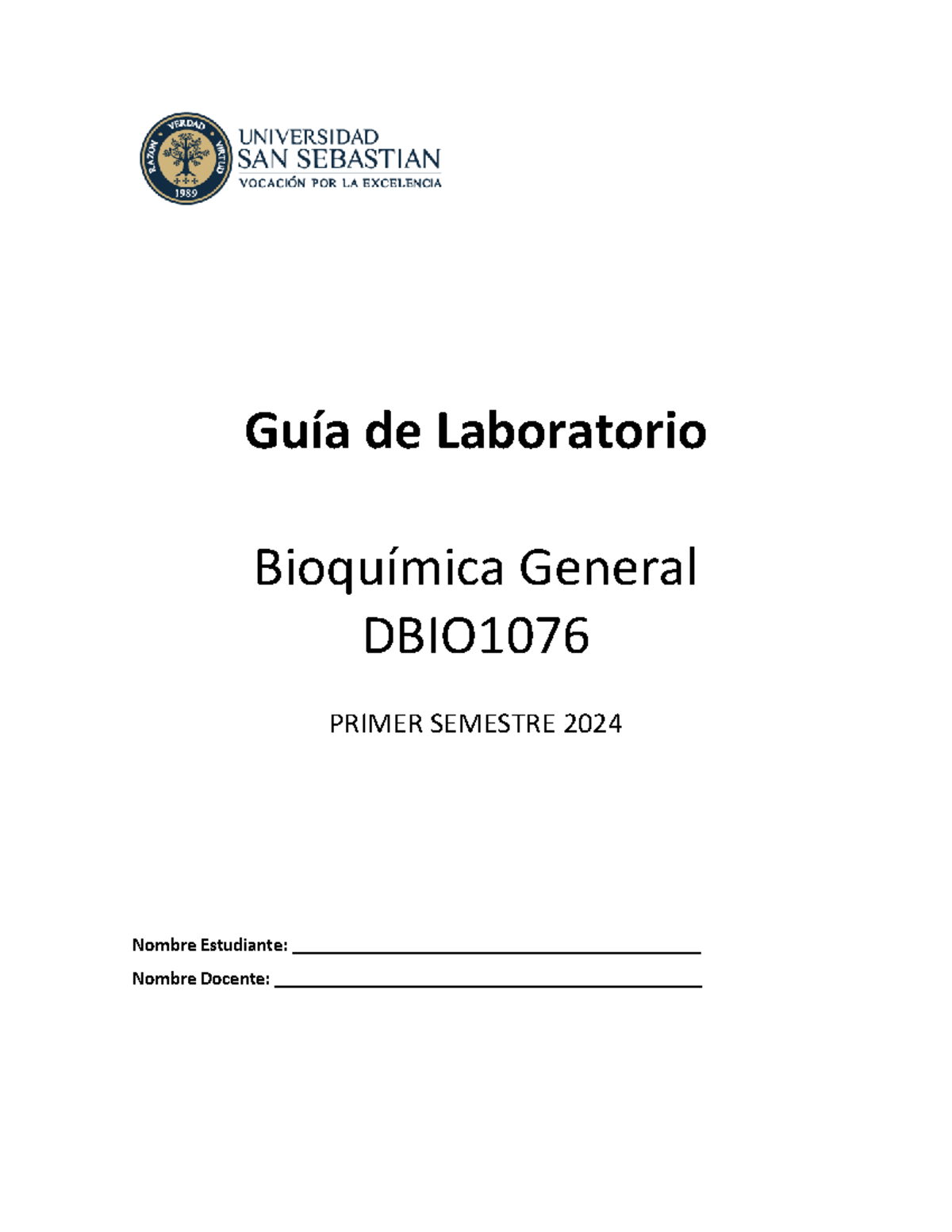 Guía de Laboratorio DBIO 1076 202410 - Guía de Laboratorio Bioquímica ...