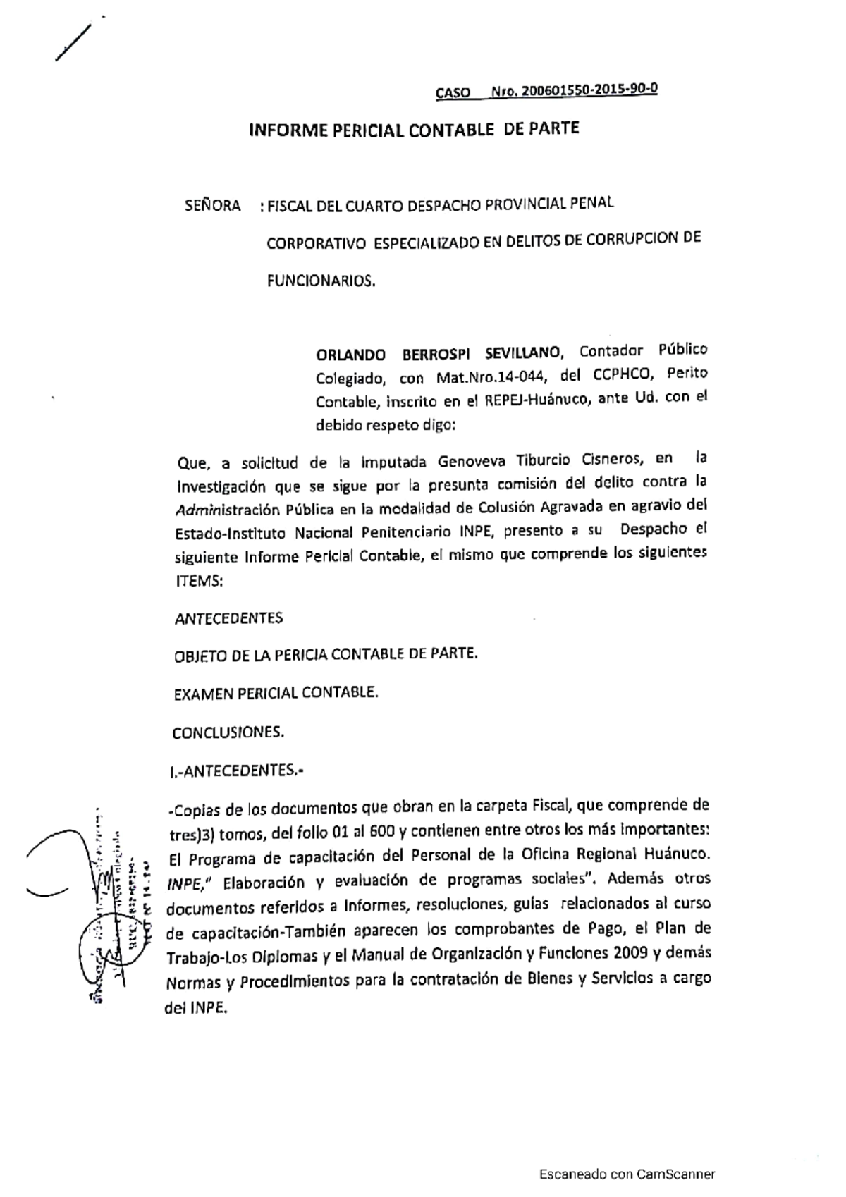 Informe - perito - peritaje contable - Studocu