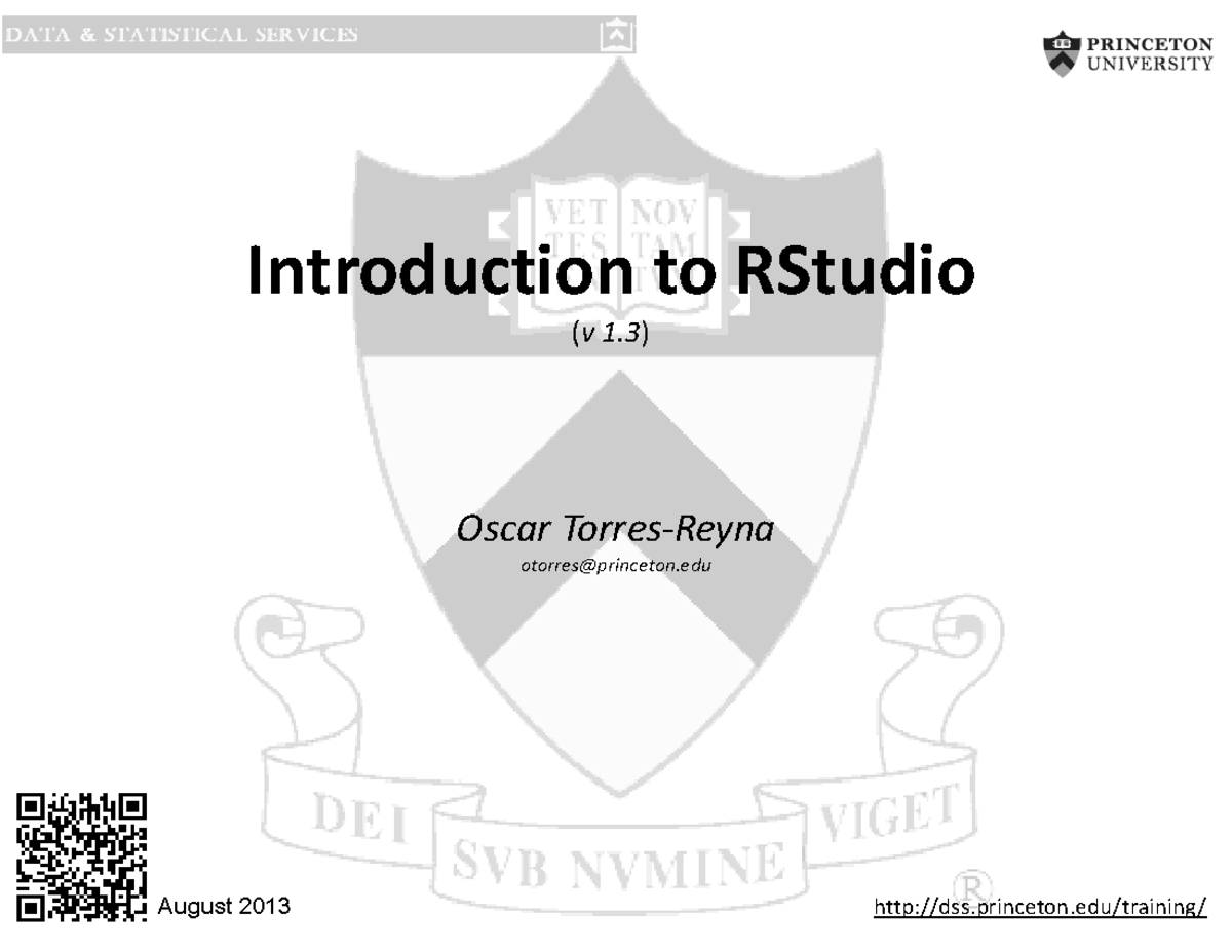 RStudio 101-IN - R studio for econometrics - Introduction to RStudio (v ...