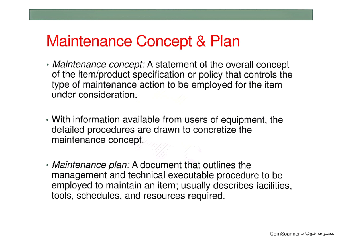 P2 - Maintenance management - Studocu